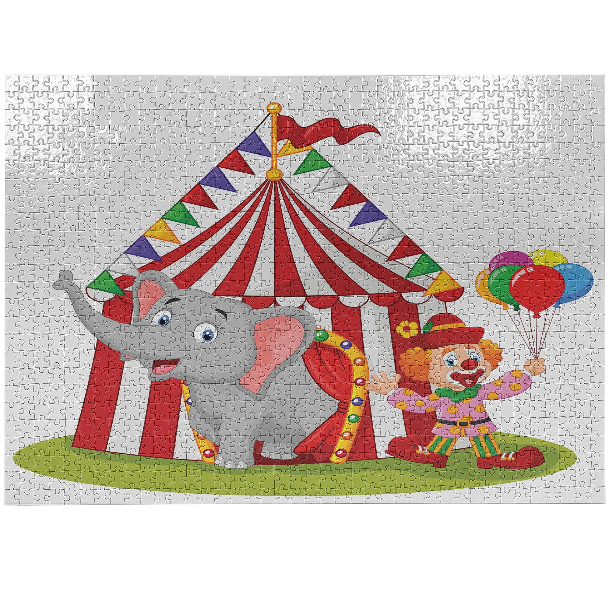 Ambesonne Cartoon Jigsaw Puzzle Durable Cardboard, Circus Tent, 1000 ...