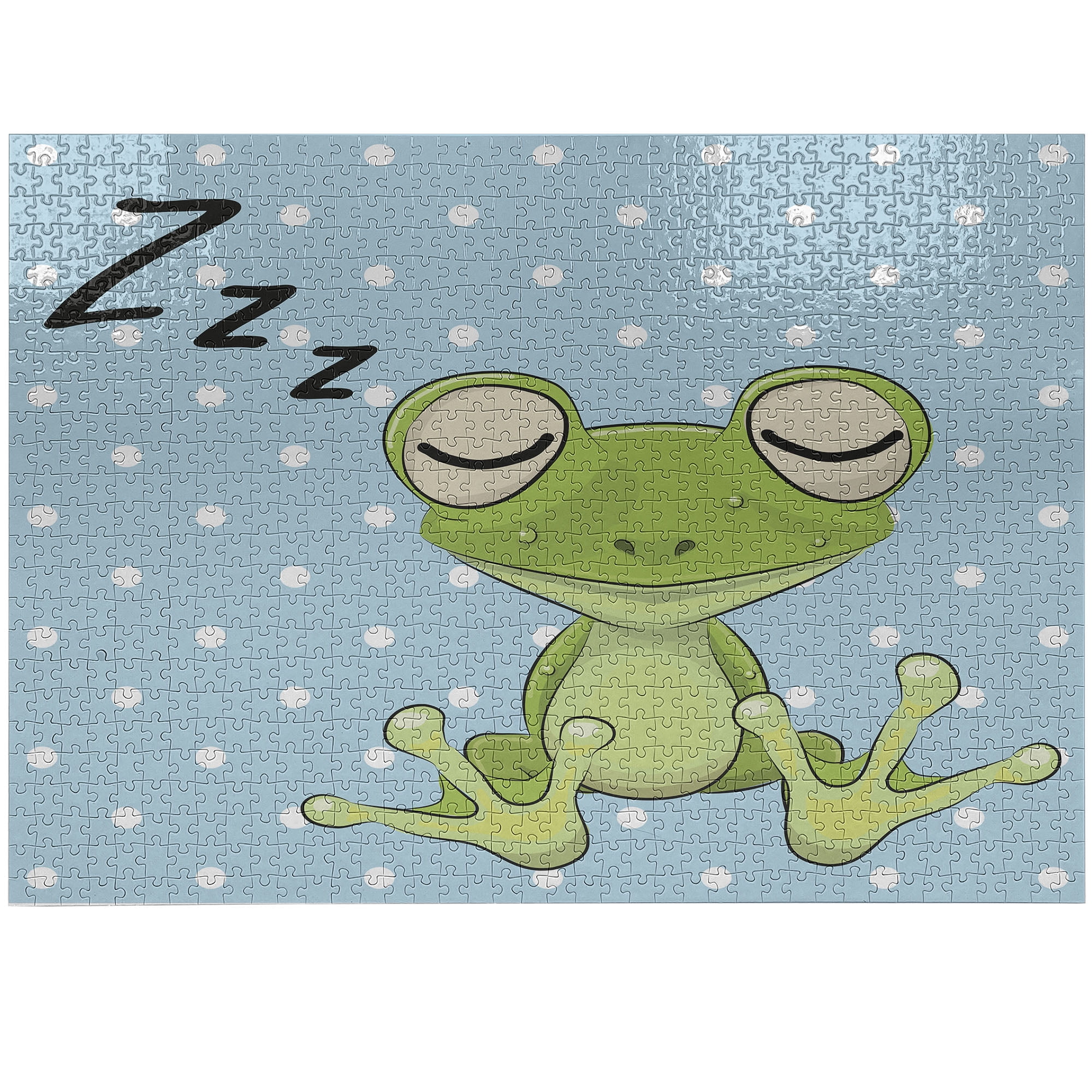 Ambesonne Cartoon Jigsaw Puzzle, Frog Prince Polka Dots, Heirloom ...