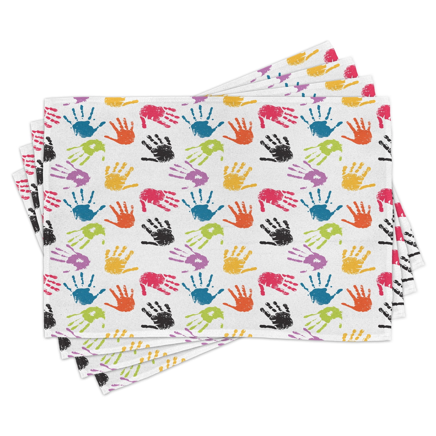 Ambesonne Cartoon Place Mats Set of 4, Colorful, Standard Size, Yellow ...