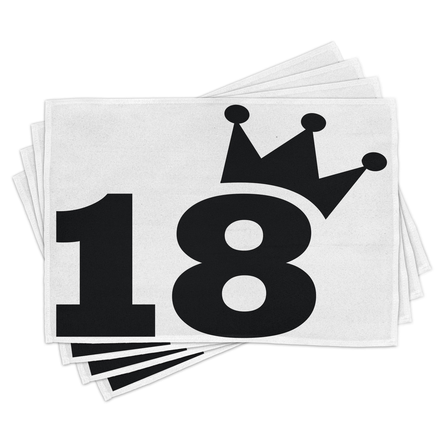 Ambesonne Cartoon Place Mats Set of 4, Jersey Seem Bold 18, Standard ...