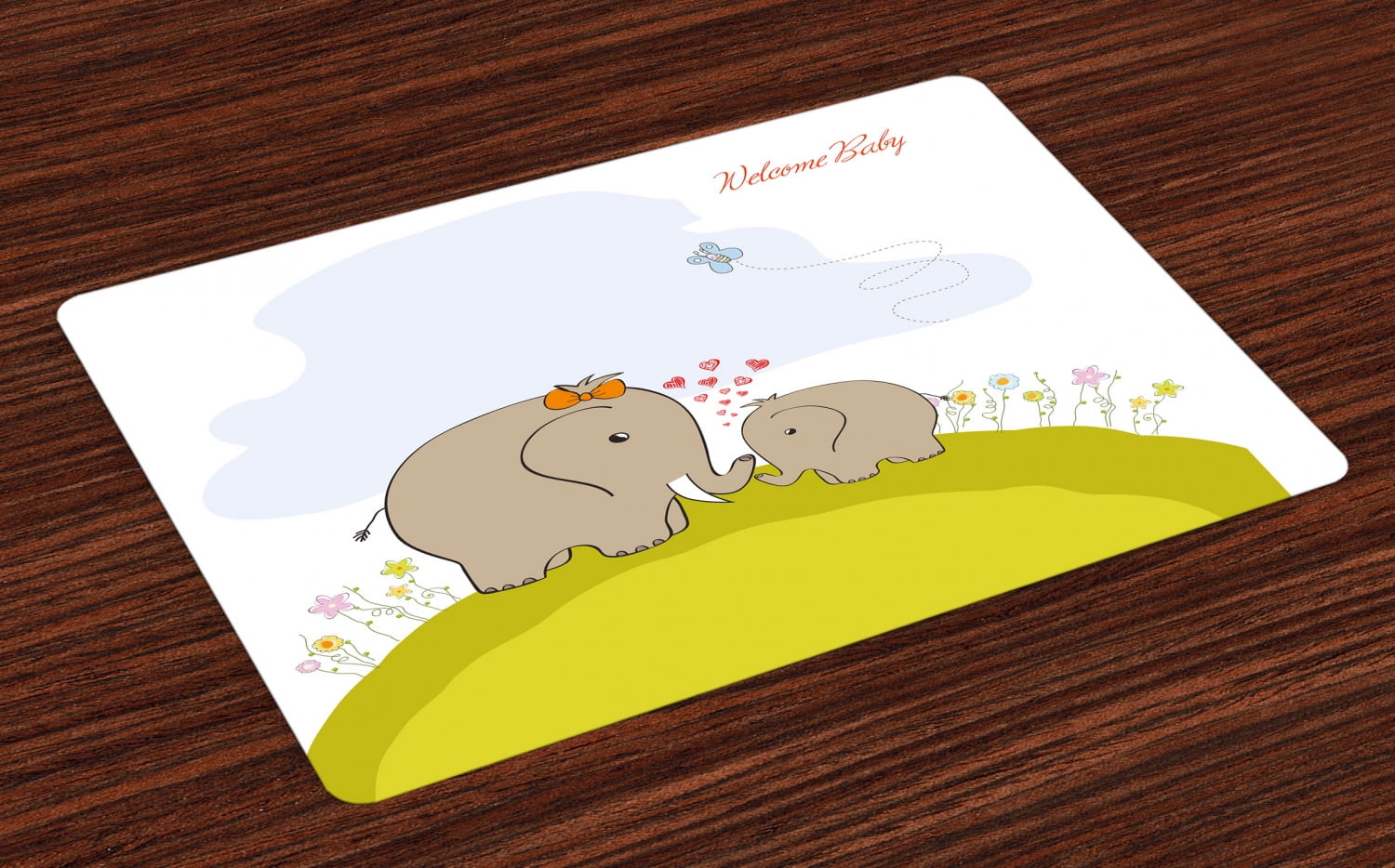 Ambesonne Cartoon Place Mats Set of 4, Mother, Standard Size, Green ...
