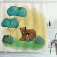 Ambesonne Cartoon Shower Curtain, Boy Reading Along Bear, 69"Wx75"L ...