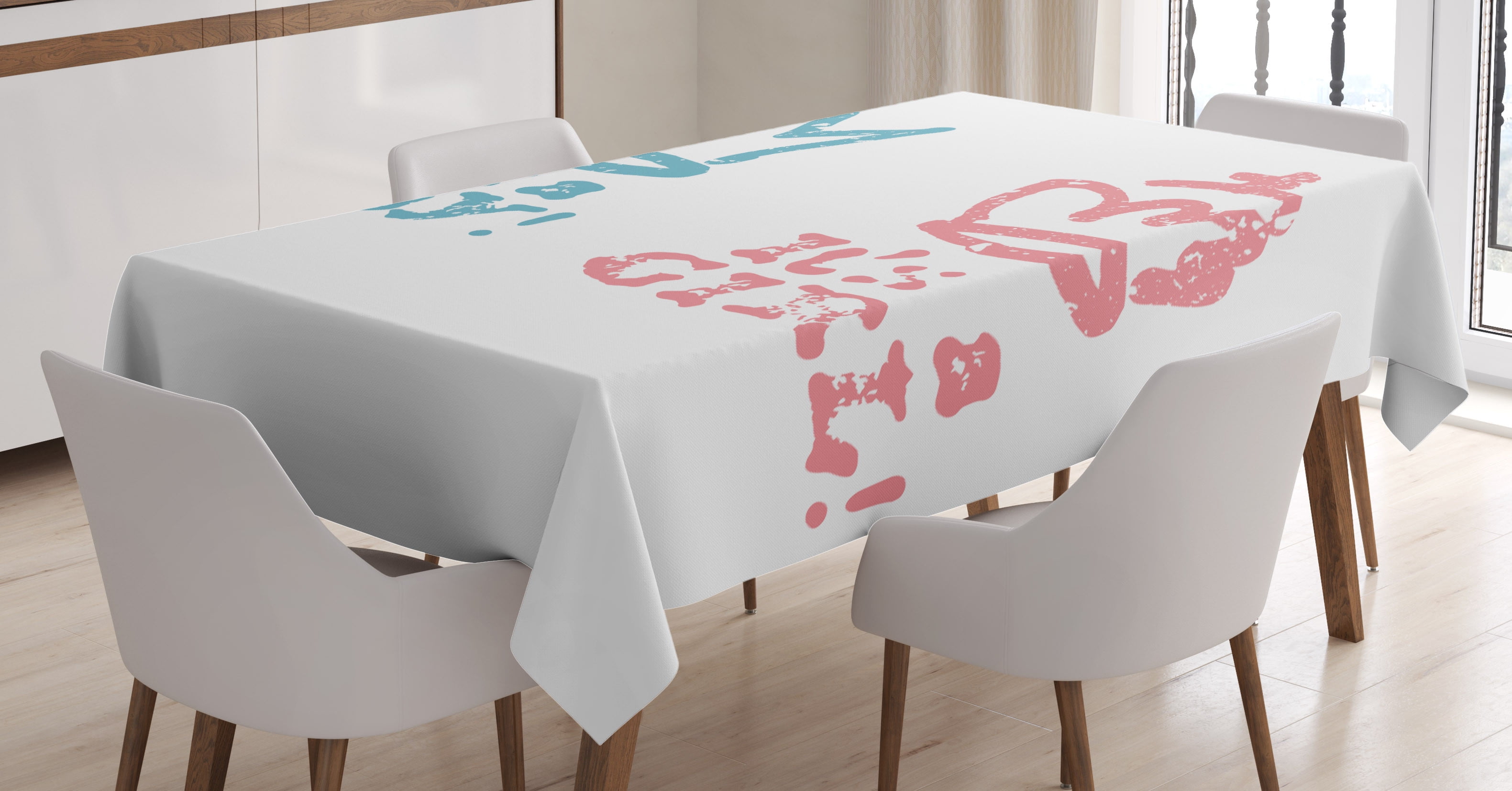 Ambesonne Cartoon Tablecloth Rectangular Table Cover, Girl Queen Boy ...