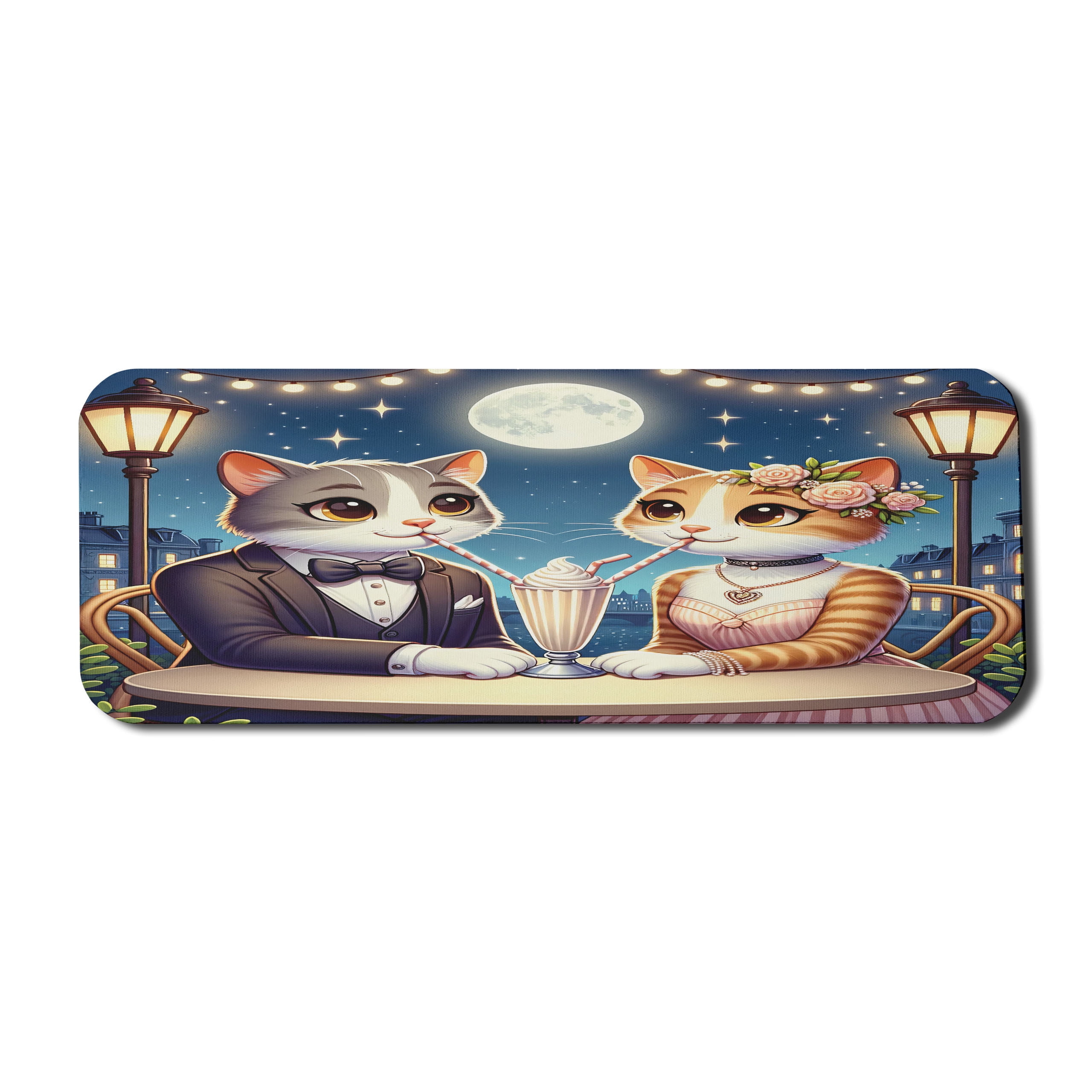 Ambesonne Cat Computer Mouse Pad, Romantic Date Night Funny Kitty, 31 ...