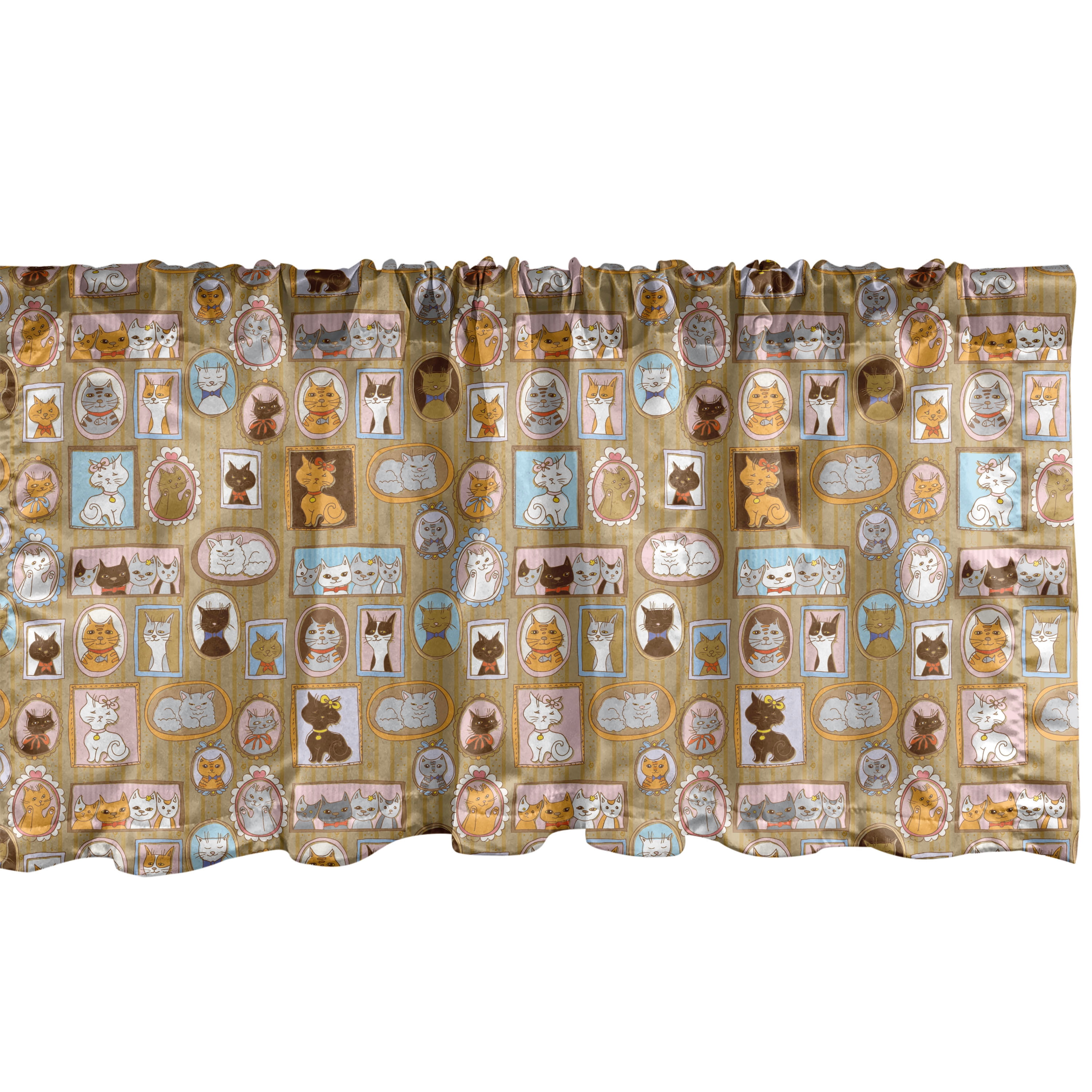 Ambesonne Cat Window Valance, Family Tree of Kitty Humor, 42" x 18 ...