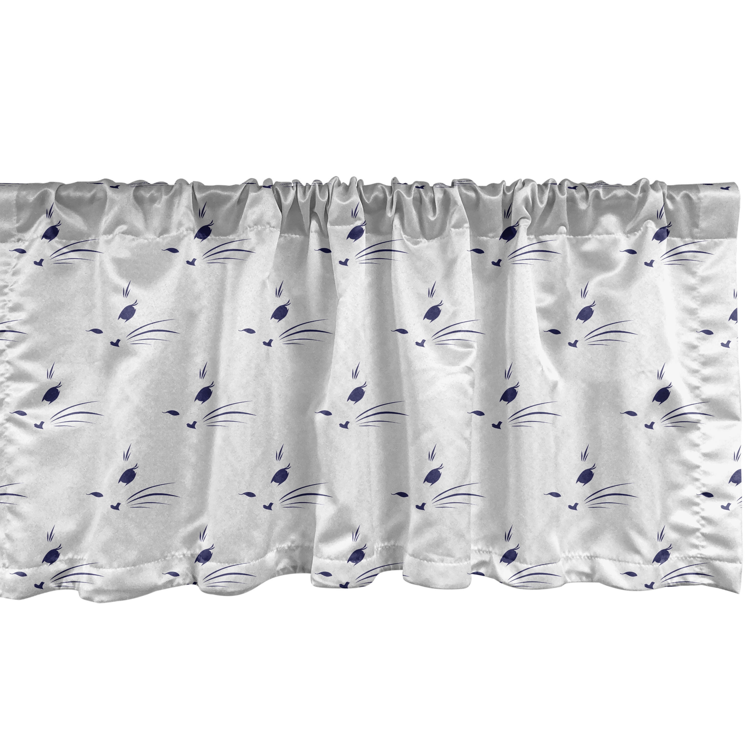 Ambesonne Cat Window Valance, Pattern of Kitten Eyes Whiskers, 54" X 18 ...