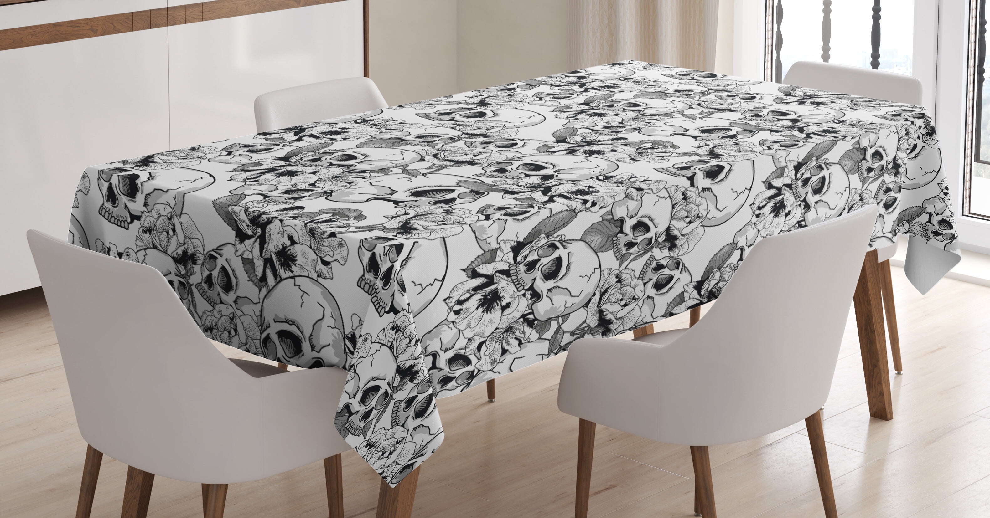 Ambesonne Celebration Tablecloth Rectangular Table Cover, Sketch Dead ...