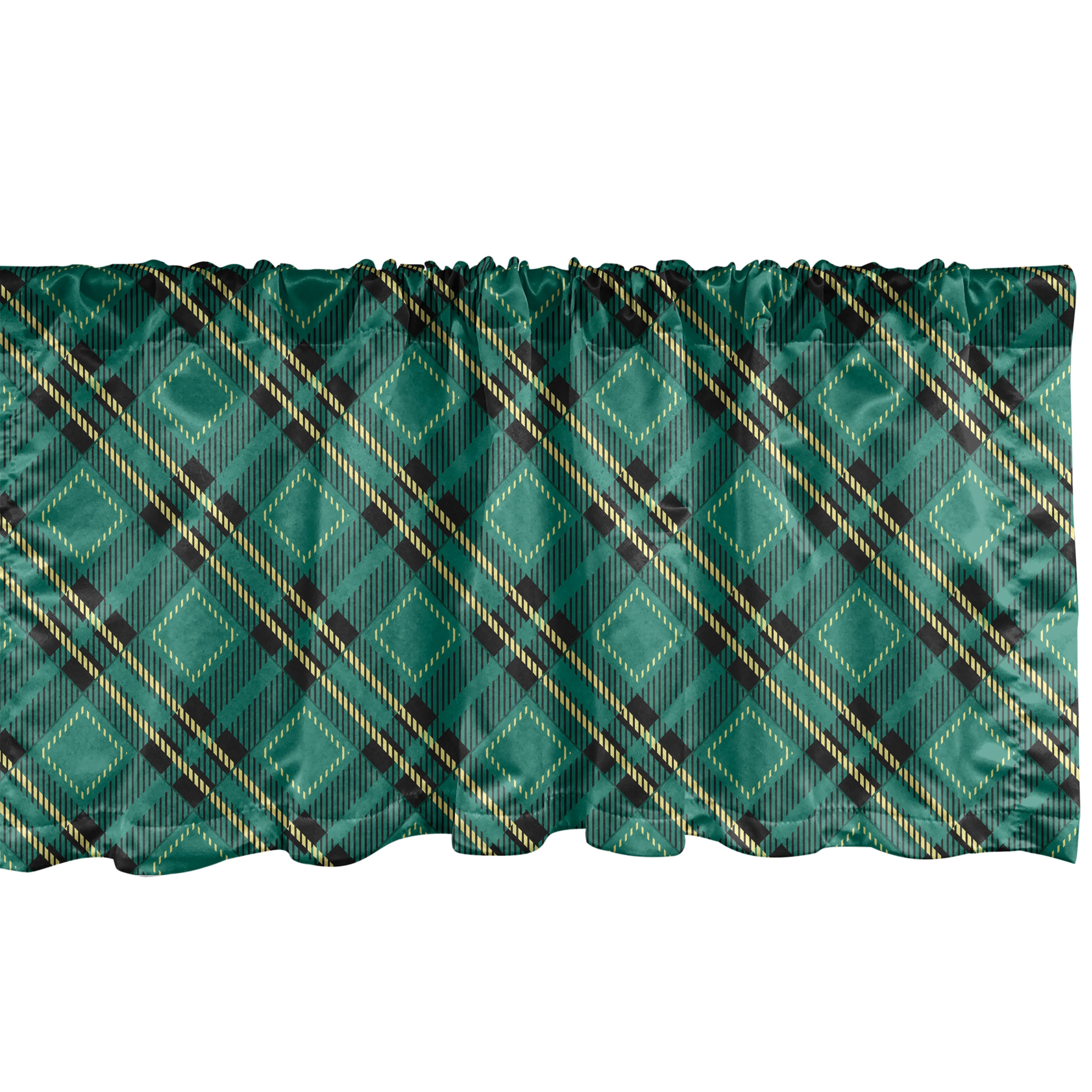 Ambesonne Celtic Green Window Valance, Diagonal Lines Art, 54" X 18 ...