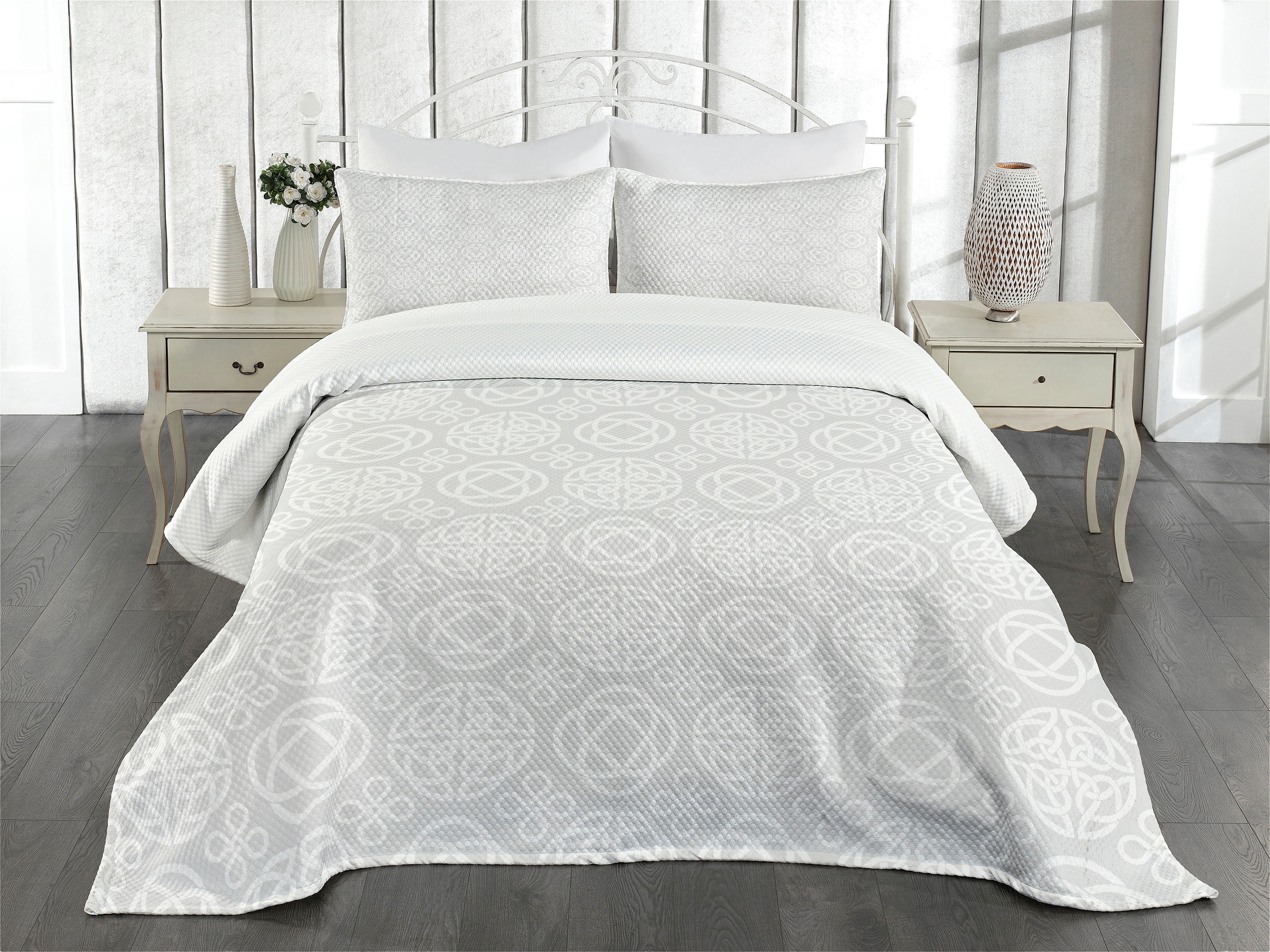 Ambesonne Celtic Quilted Bedspread Set 3 Pcs, Tribal Knots Boho Irish ...