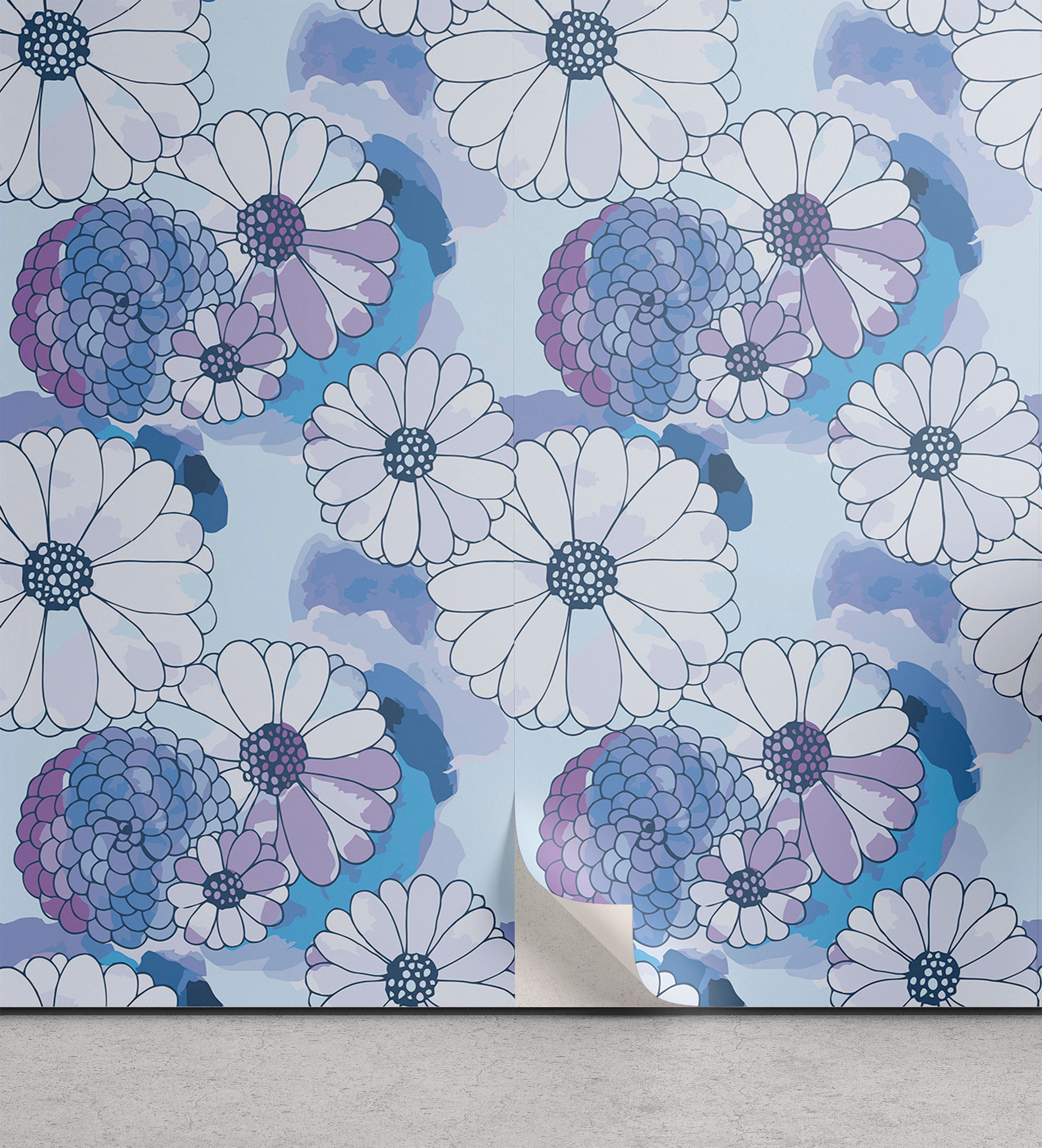 Ambesonne, Chamomile Design Peel & Stick Wallpaper for Home, Hues Daisy Pattern, 13"x36", Pale ...