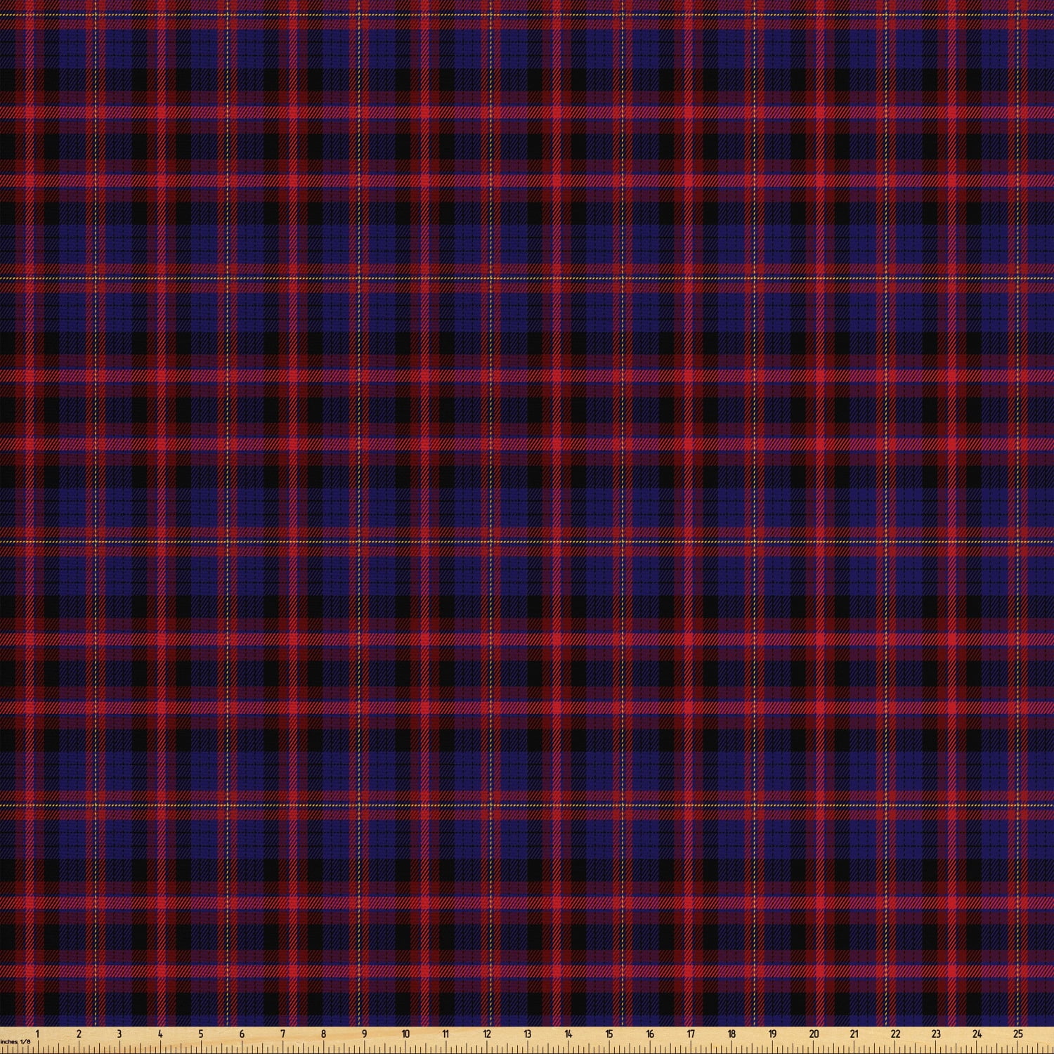 Ambesonne Checkered Fabric by the Yard Upholstery, Vibrant Folkloric, 5 ...