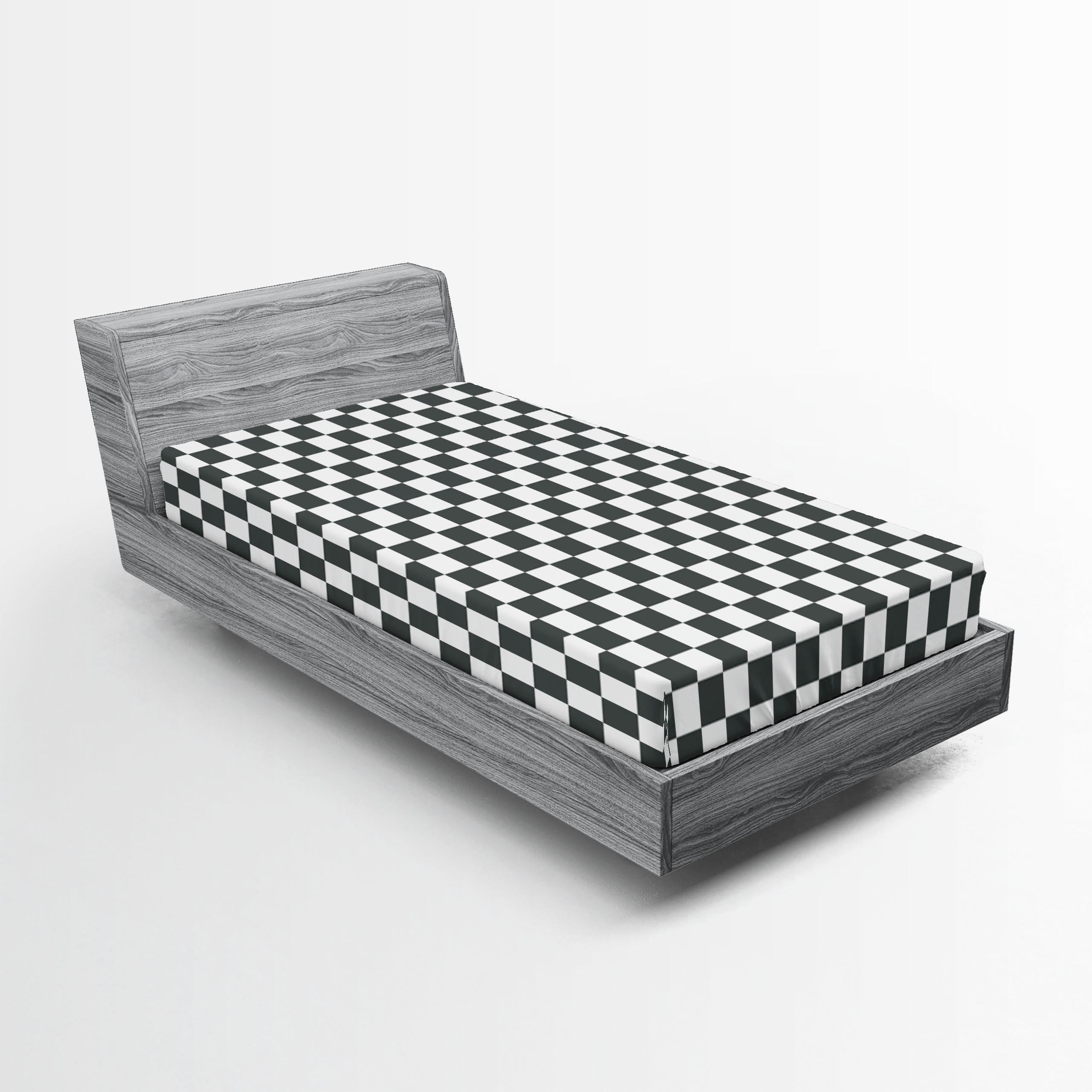 Ambesonne Checkered Fitted Sheet 2 Pcs Set, Classical Chessboard, Twin ...