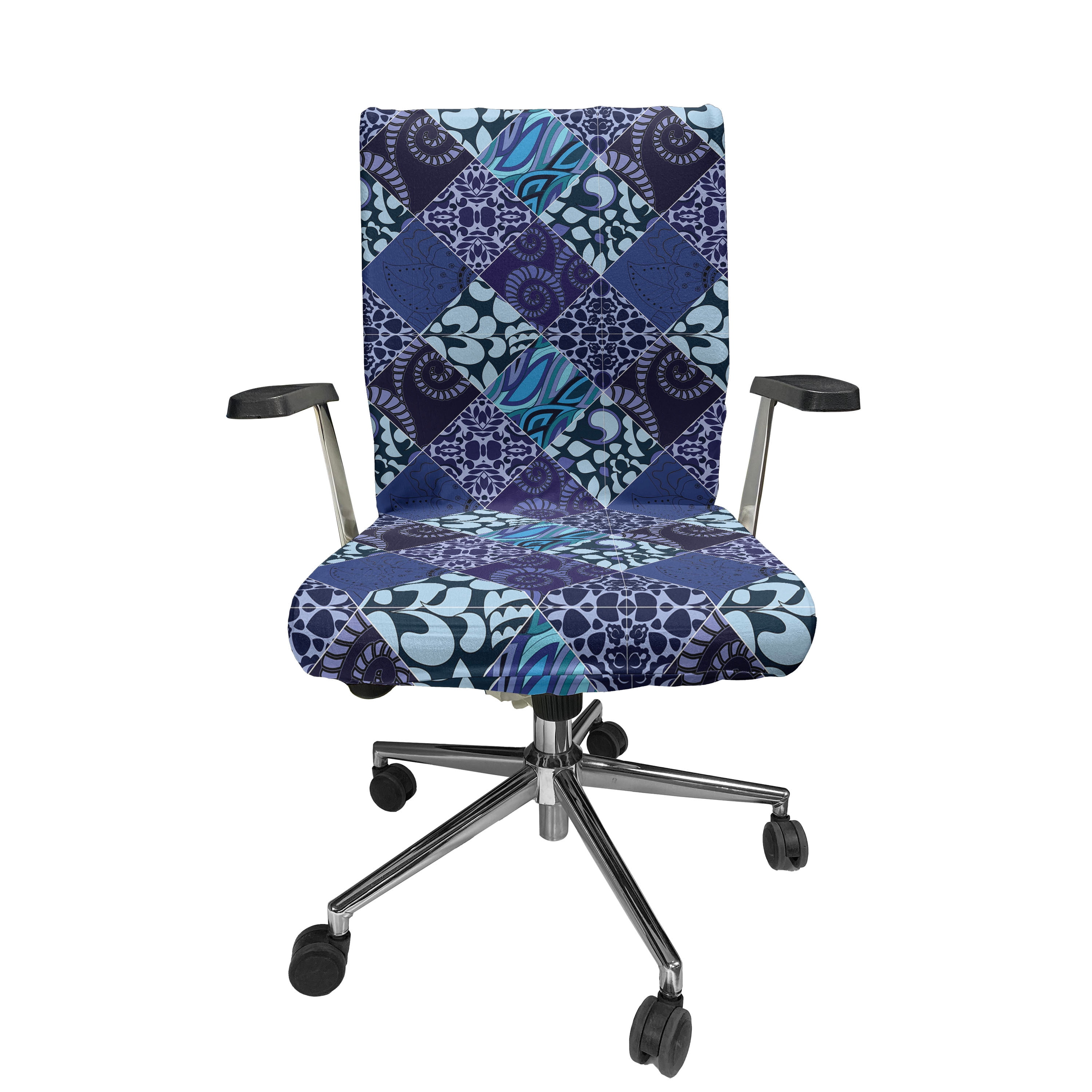 Ambesonne Checkered Office Chair Cover Stretchable High Back, Patchwork ...