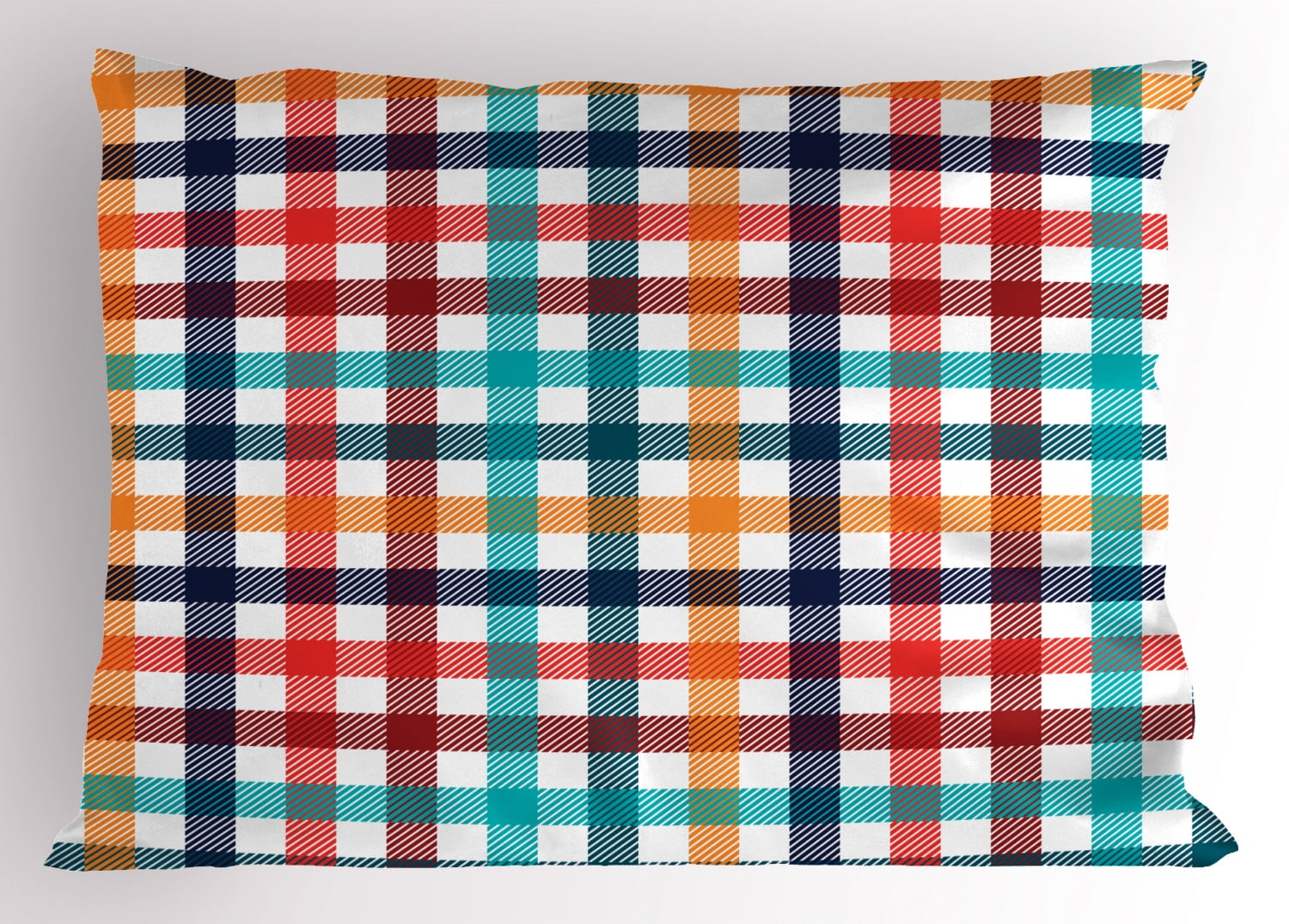 Ambesonne Checkered Pillow Sham, Fresh Summer Gingham, 36" X 20 ...