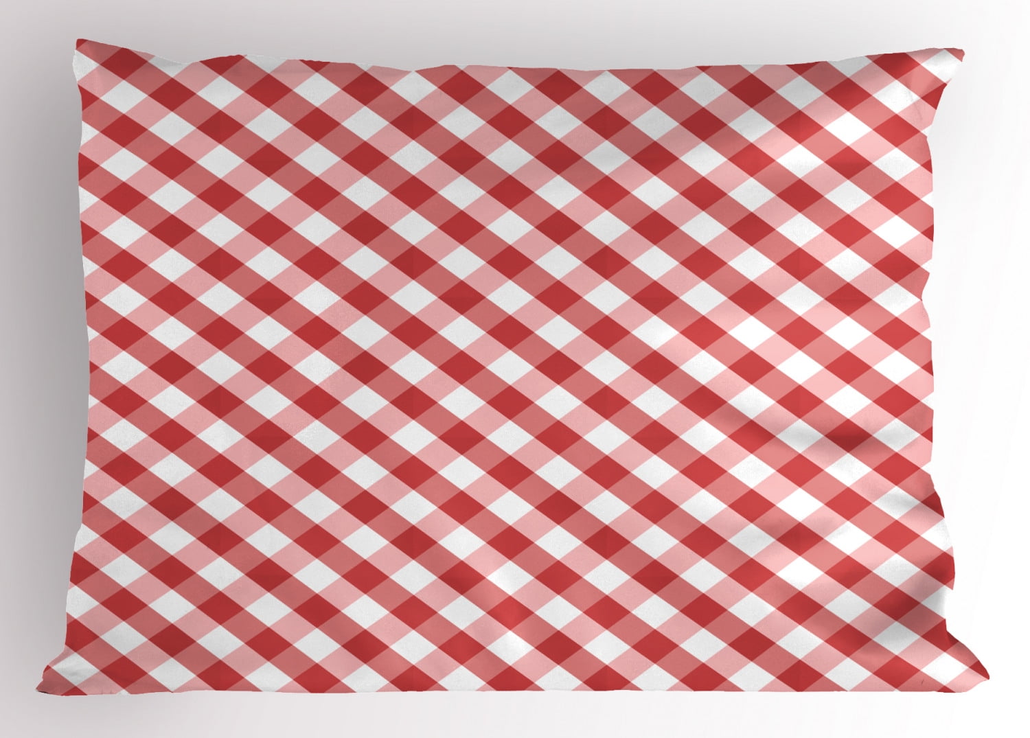 Ambesonne Checkered Pillow Sham, Retro Red Squares, 36" X 20", Dark ...