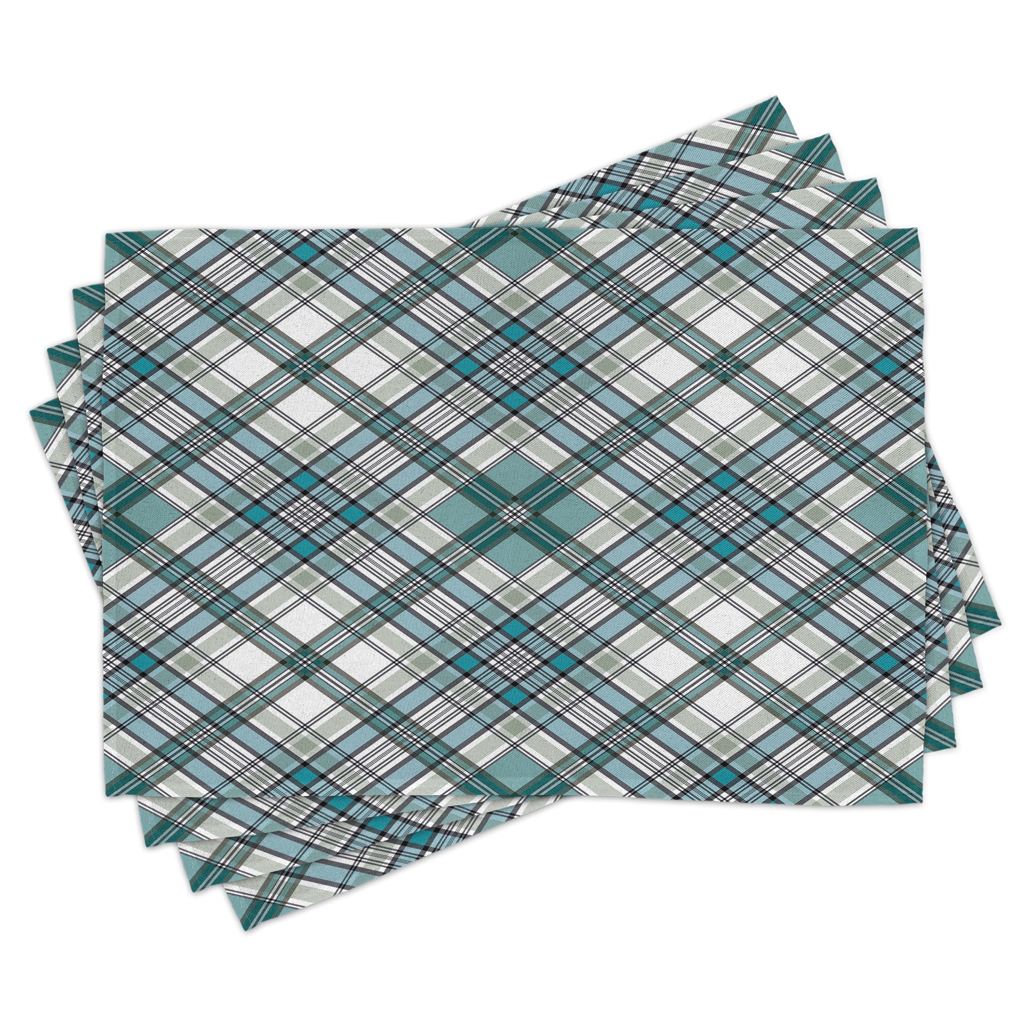 Ambesonne Checkered Place Mats Set of 4, Modern Country Look, Standard ...