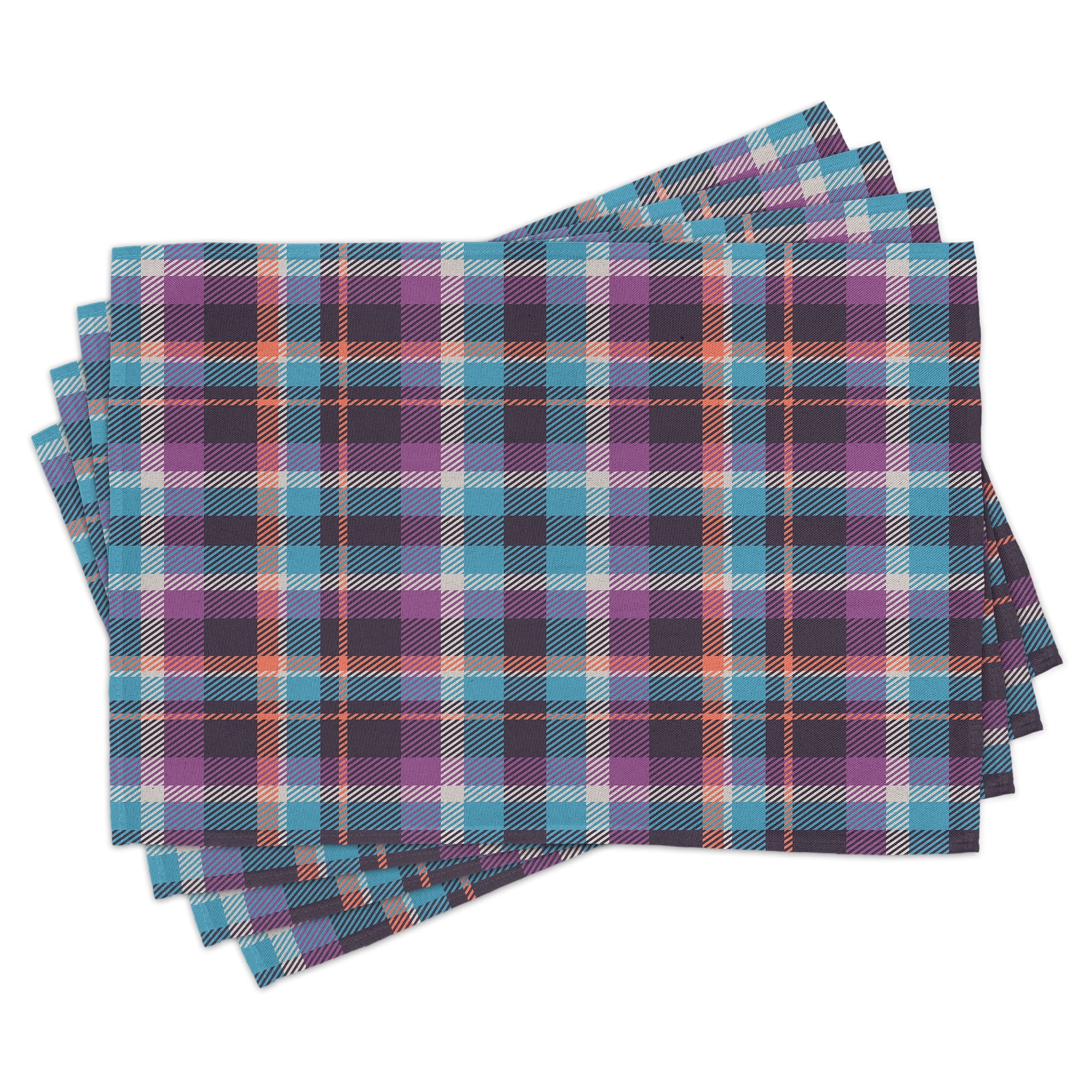 Ambesonne Checkered Place Mats Set of 4, Scotland Country Tile ...