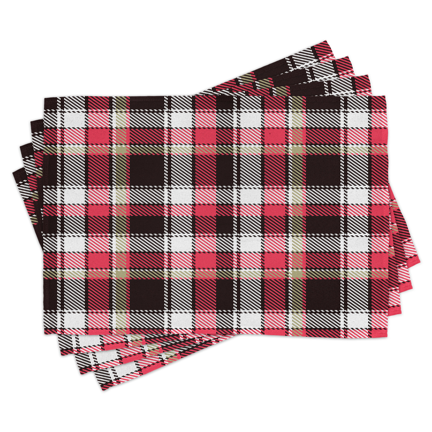 Ambesonne Checkered Place Mats Set of 4, Striped Old Fashioned ...