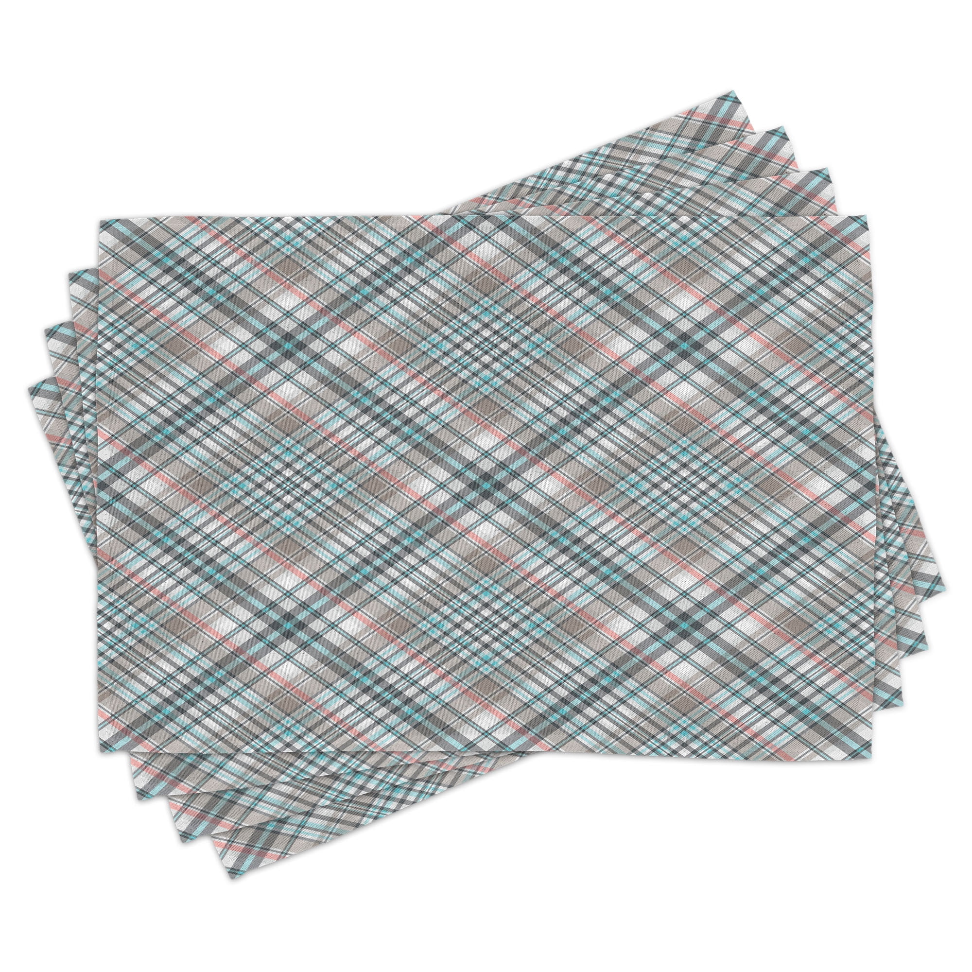 Ambesonne Checkered Place Mats Set of 4, Traditional Plaid, Standard ...