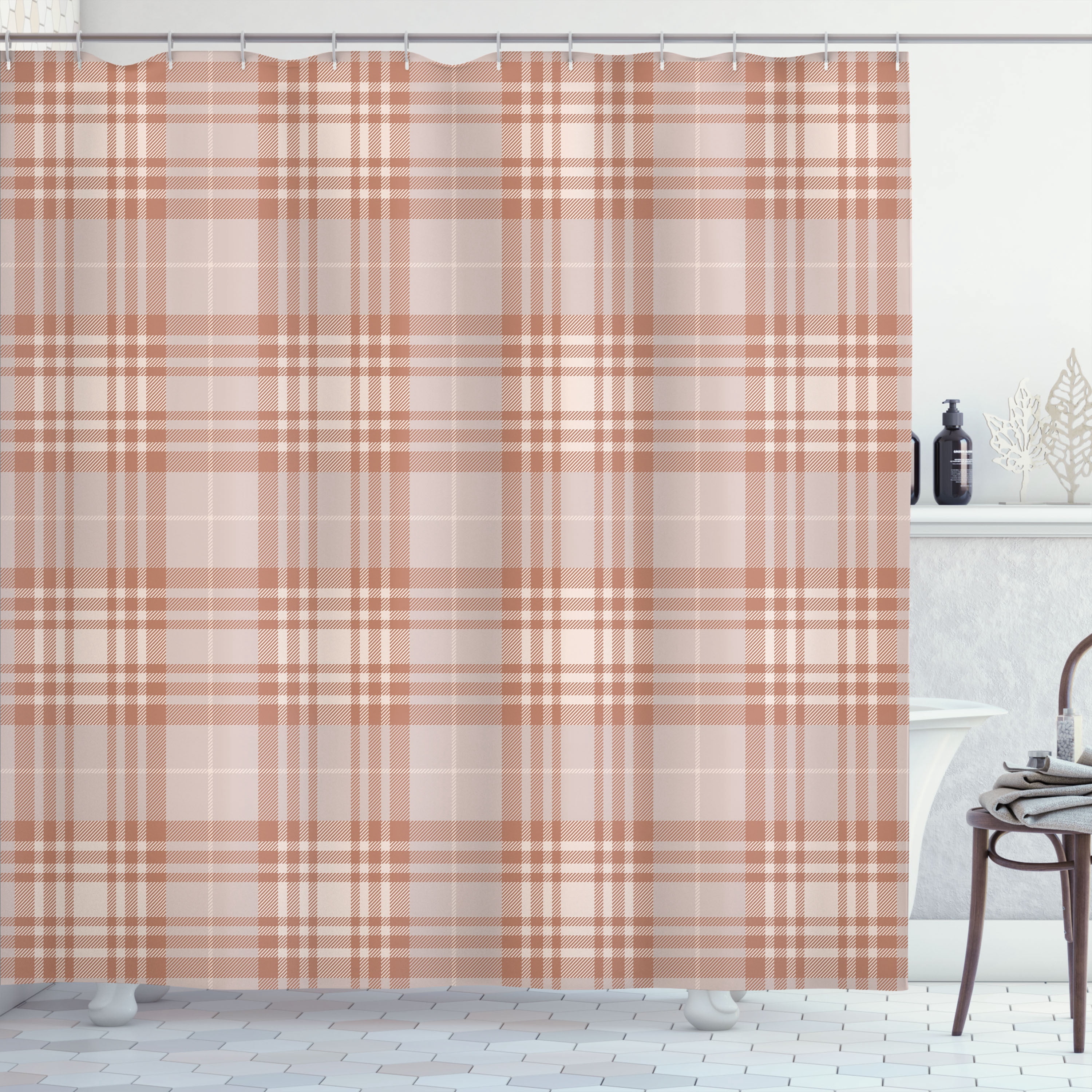 Ambesonne Checkered Shower Curtain, Plaid Tartan English Tile, 69"Wx84 ...