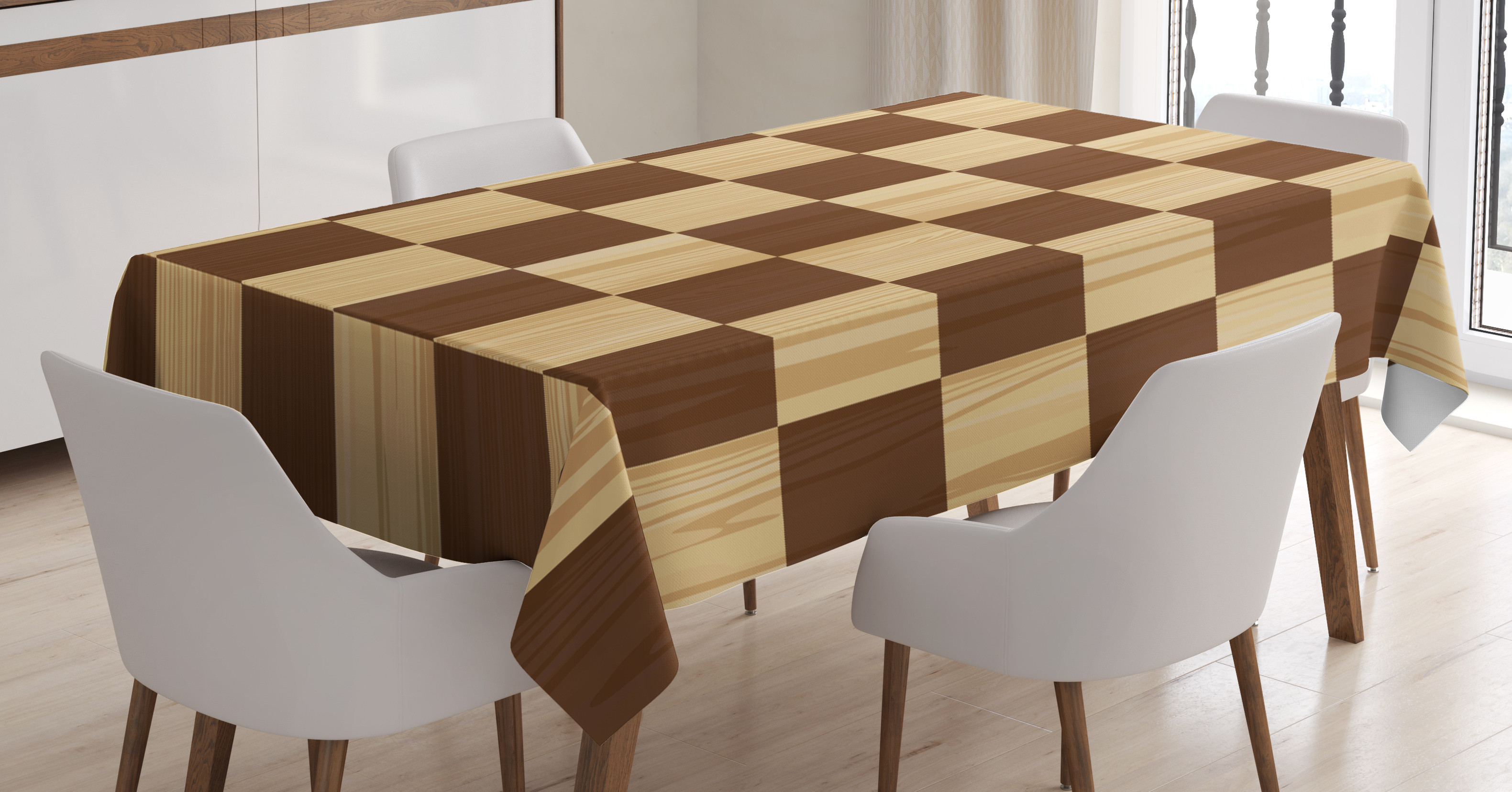 Ambesonne Checkered Tablecloth Rectangular Table Cover, Checkerboard ...