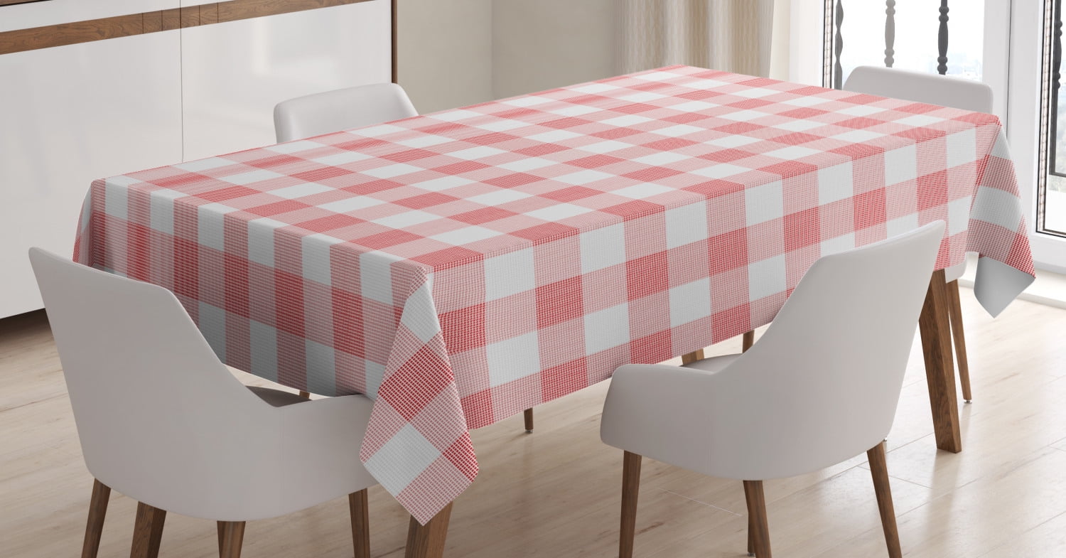 Ambesonne Checkered Tablecloth Rectangular Table Cover, Countryside ...
