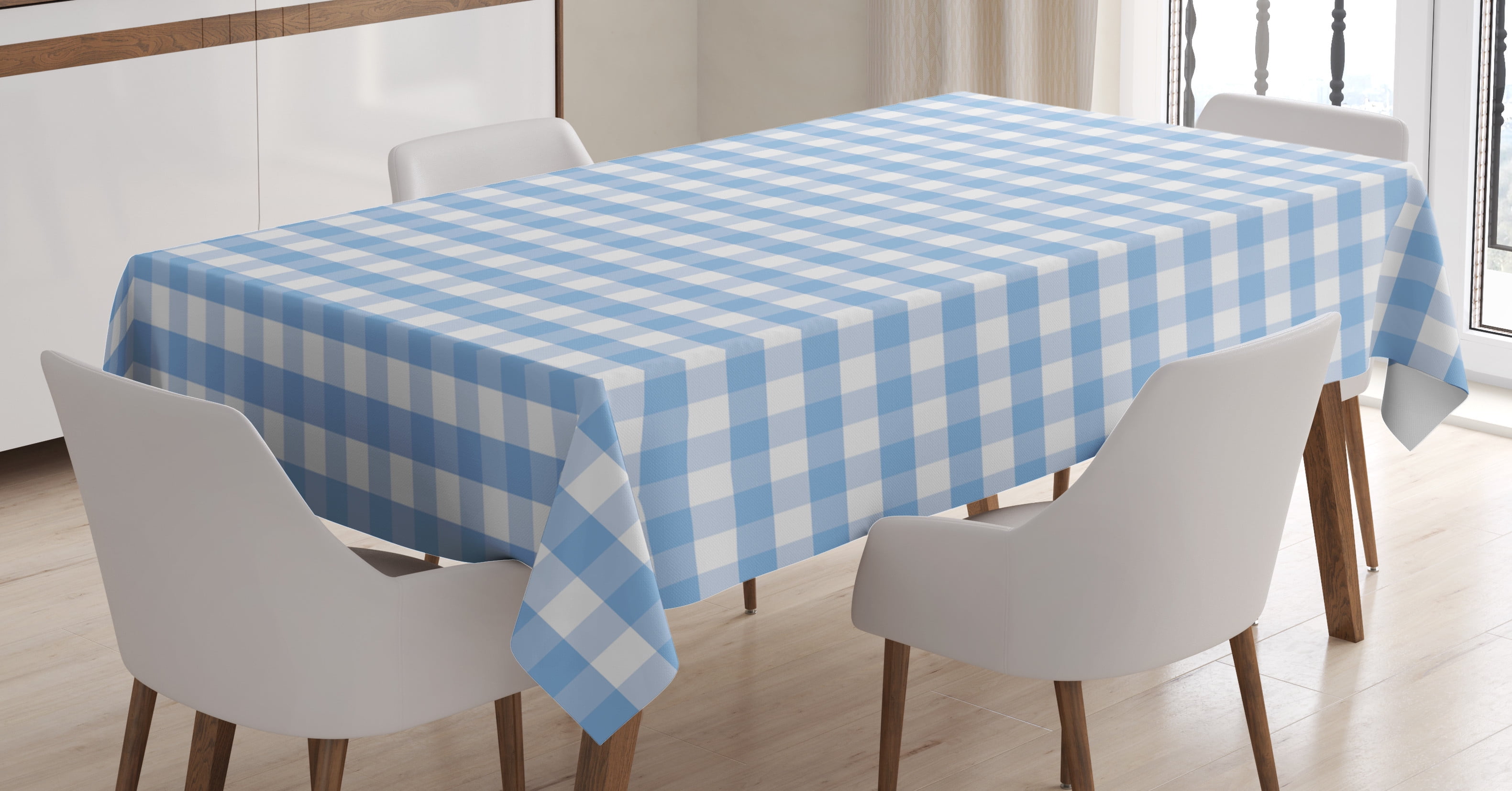 Ambesonne Checkered Tablecloth Rectangular Table Cover, Pastel Rows ...