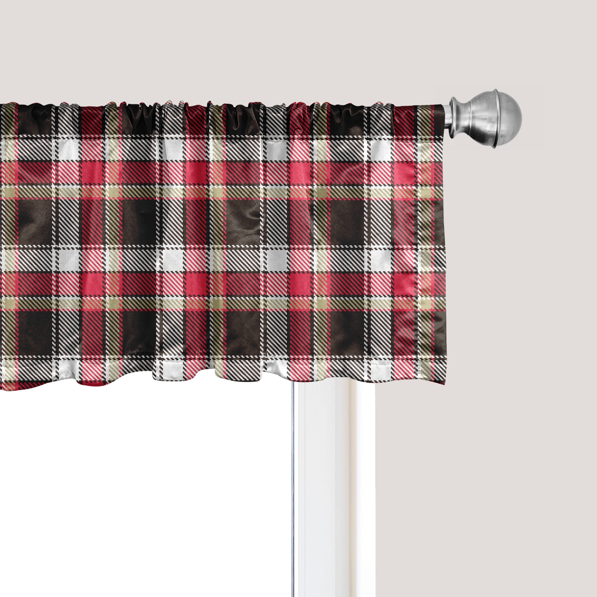 Ambesonne Checkered Window Valance, Striped Old Fashioned, 54" X 18 ...