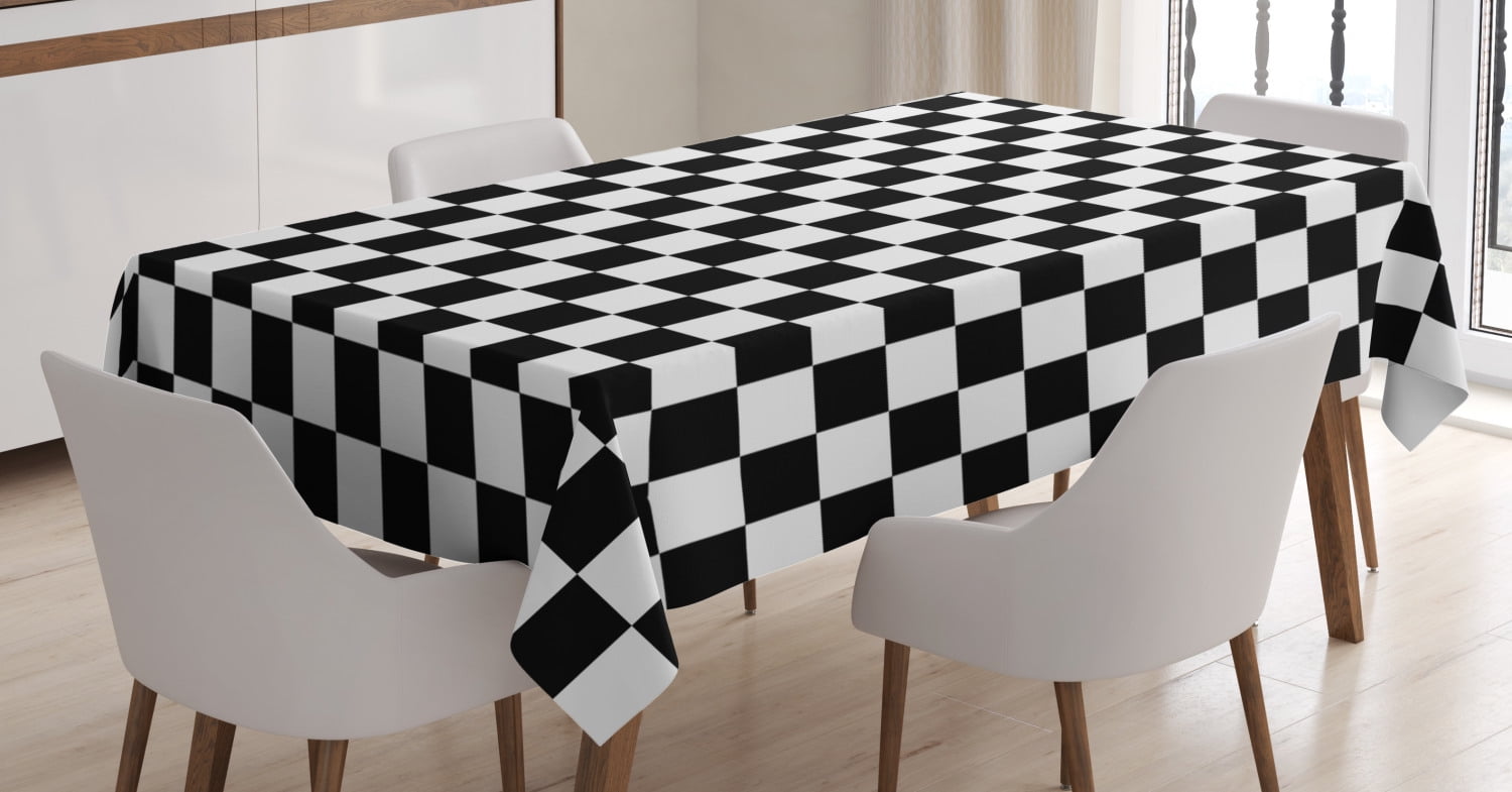 Ambesonne Checkers Game Tablecloth Rectangular Table Cover, Classic ...