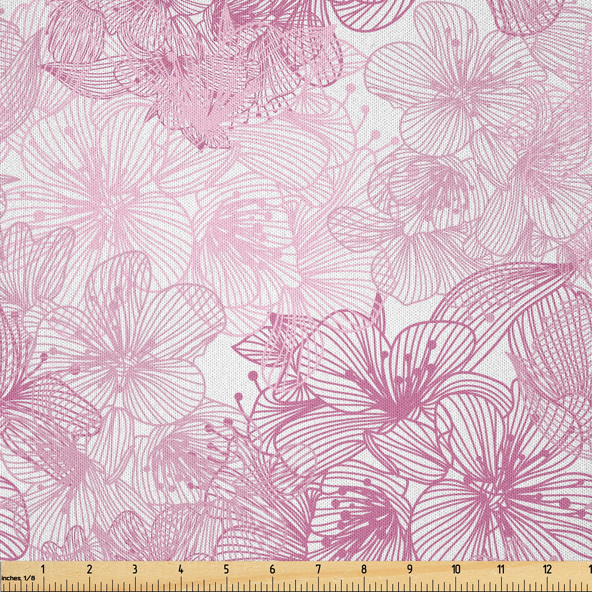 Ambesonne Cherry Blossom Fabric by the Yard Microfiber, Cage Style ...