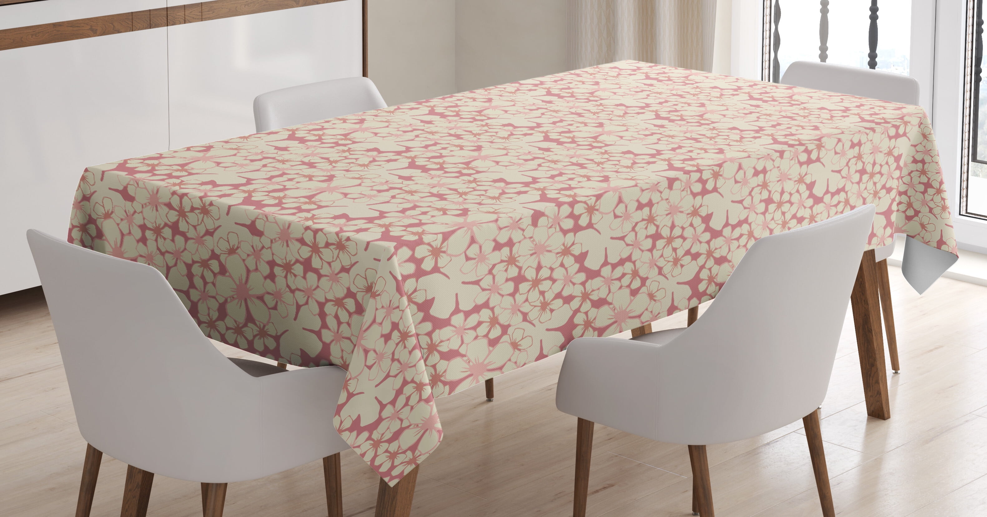 Ambesonne Cherry Blossom Tablecloth Rectangular Table Cover, Hitoe ...