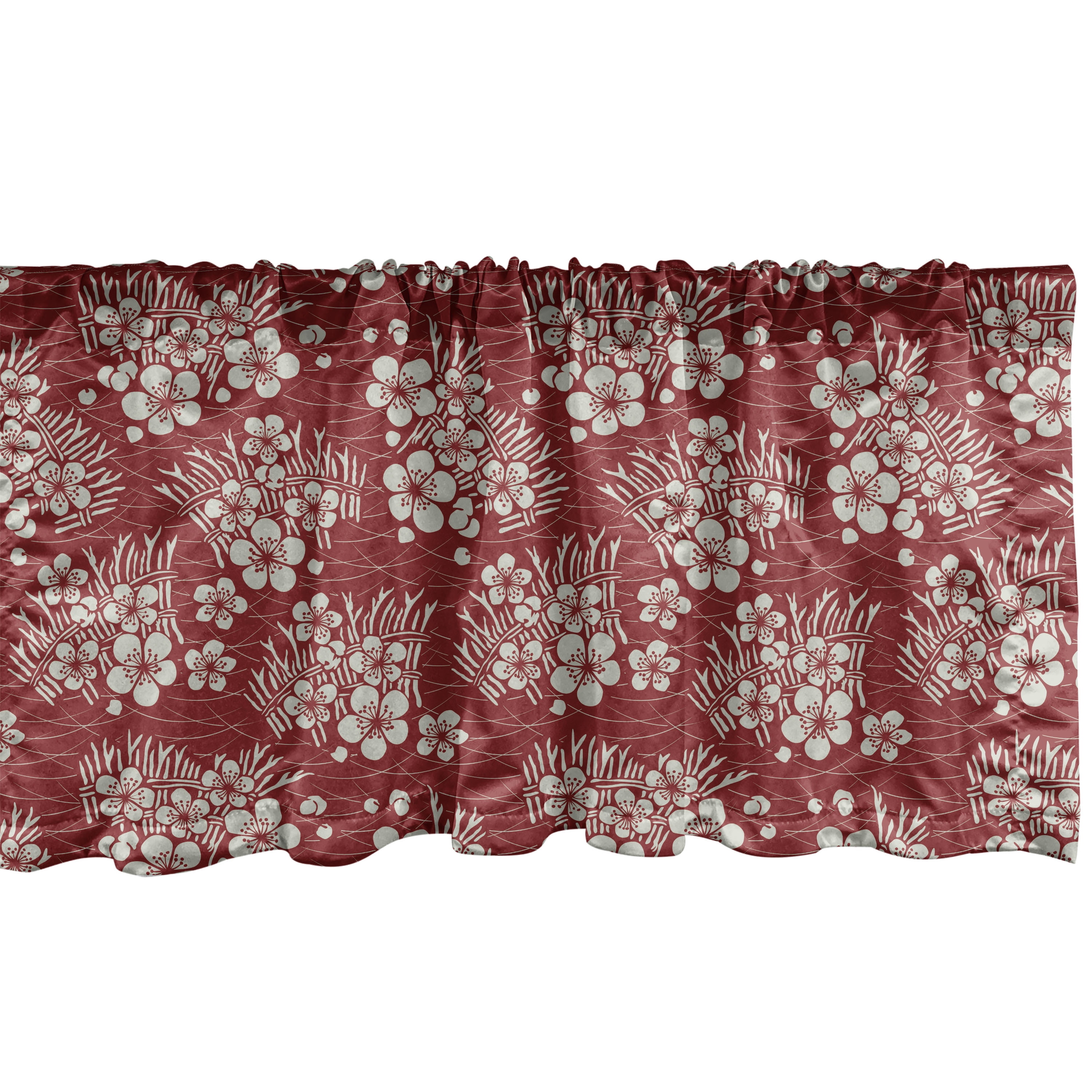 Ambesonne Cherry Blossom Window Valance, Bale of Hay, 54" X 18", Ruby ...