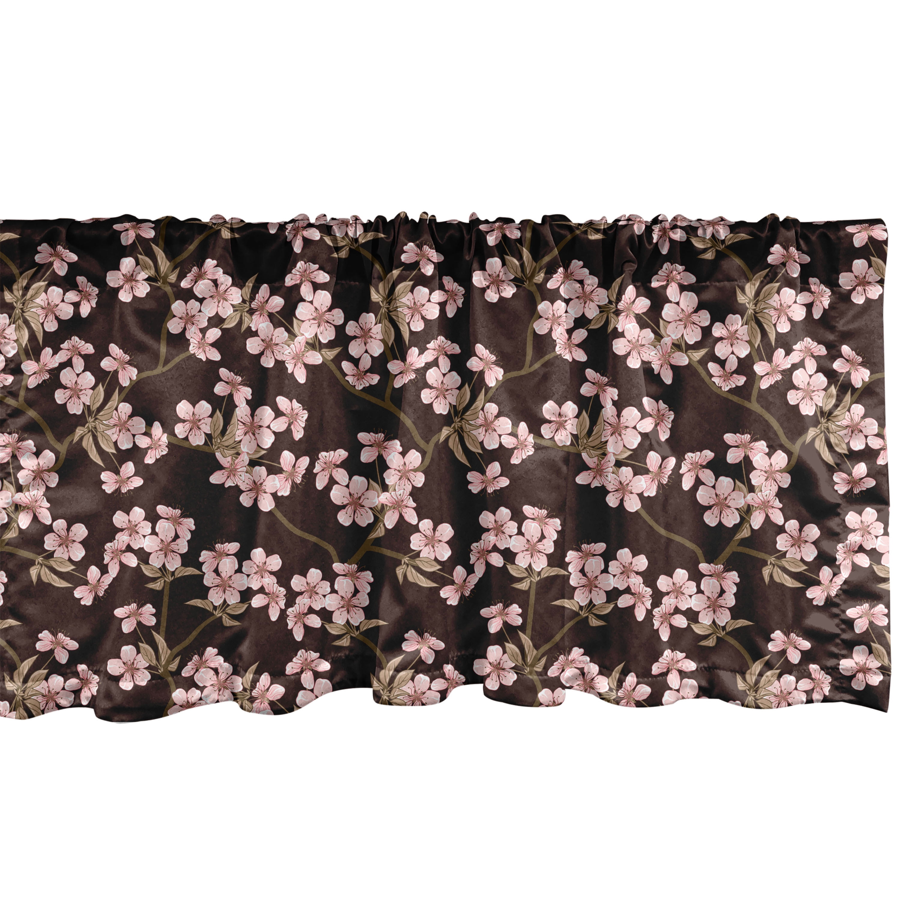 Ambesonne Cherry Blossom Window Valance, Japanese Garden, 54" X 18 ...