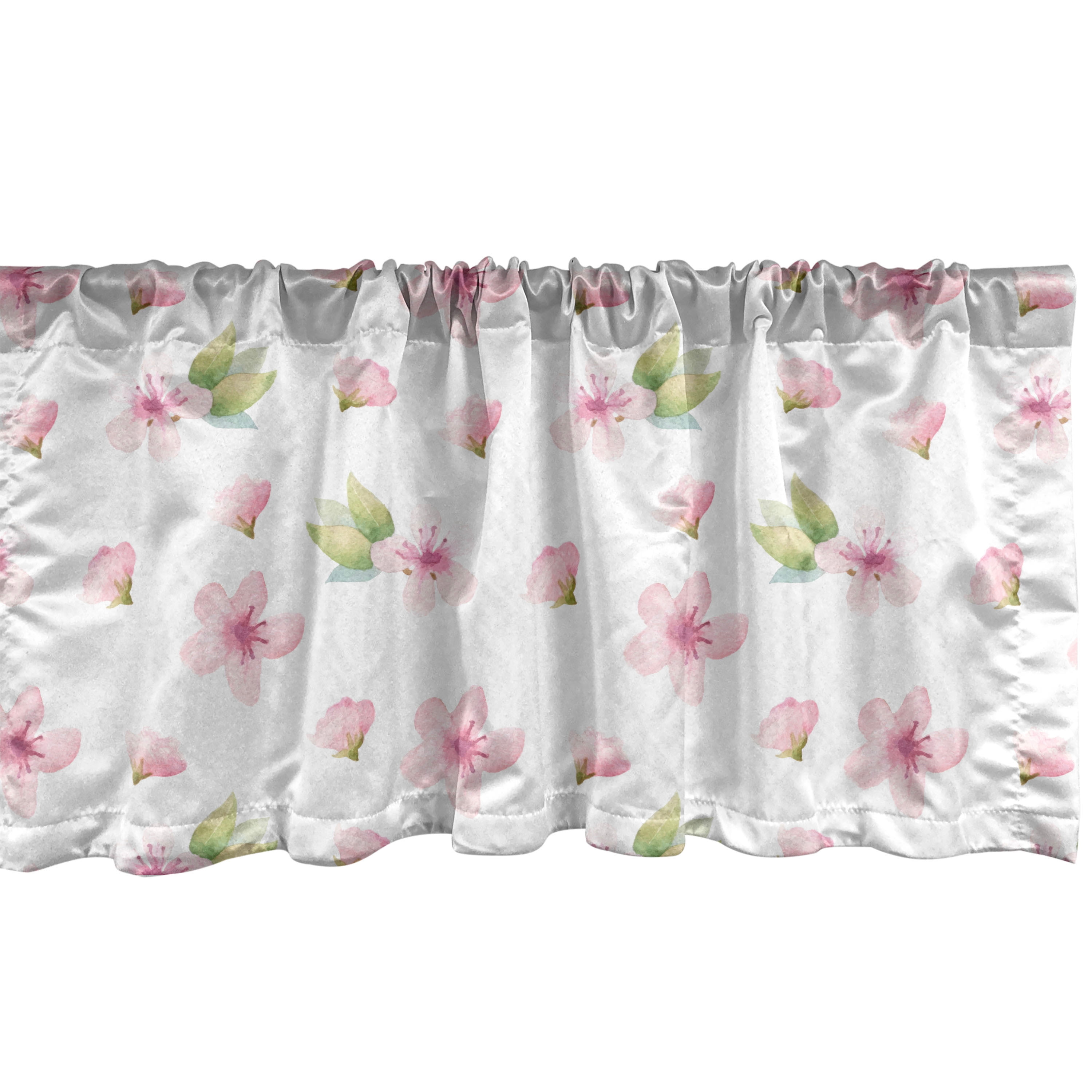 Ambesonne Cherry Blossom Window Valance, Tender Spring, 54" X 12", Pale ...