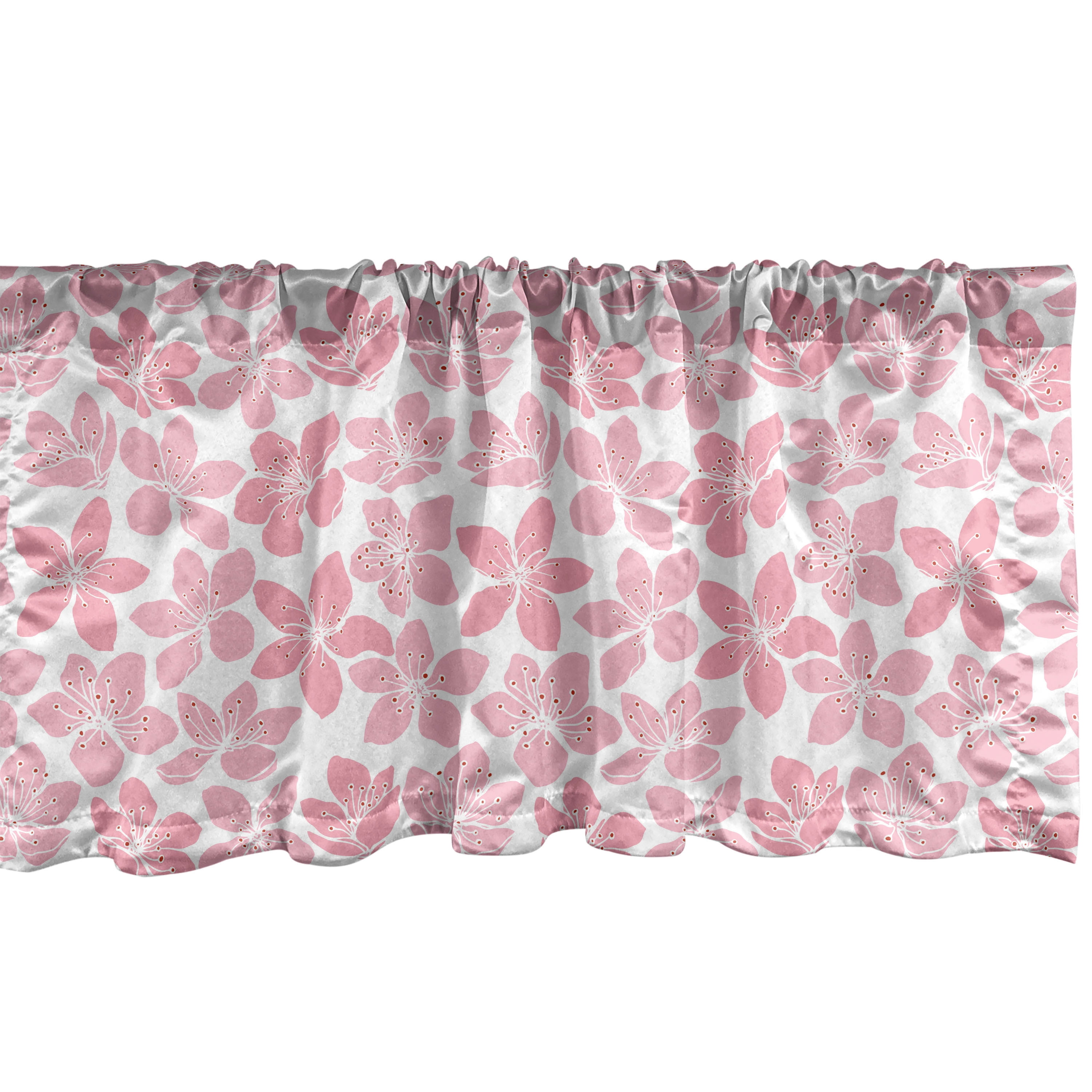Ambesonne Cherry Blossom Window Valance, Uneven Pattern, 54" X 18 ...