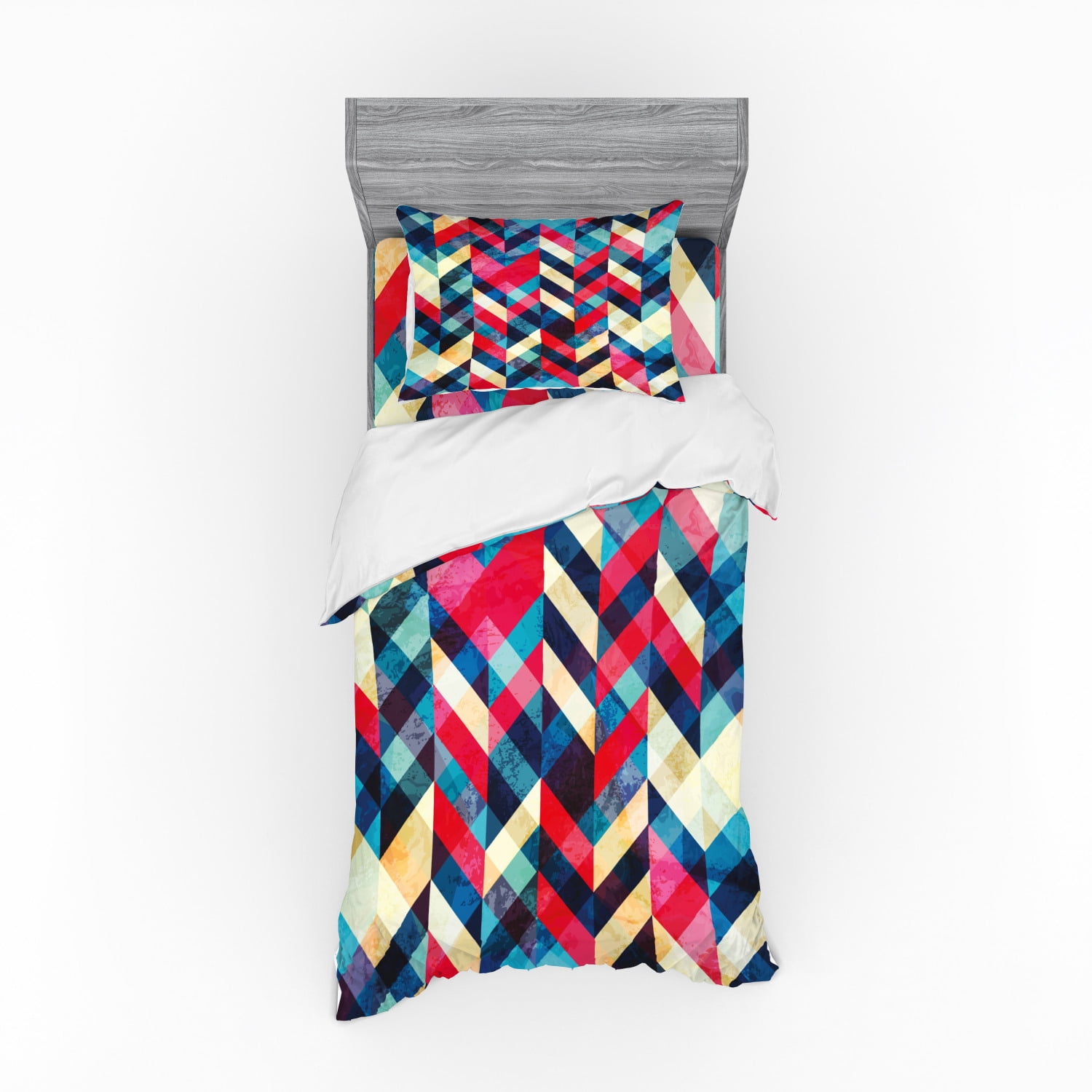 Ambesonne Chevron Bedding Set 3 Pcs, Downward Parallel Lines, Twin ...
