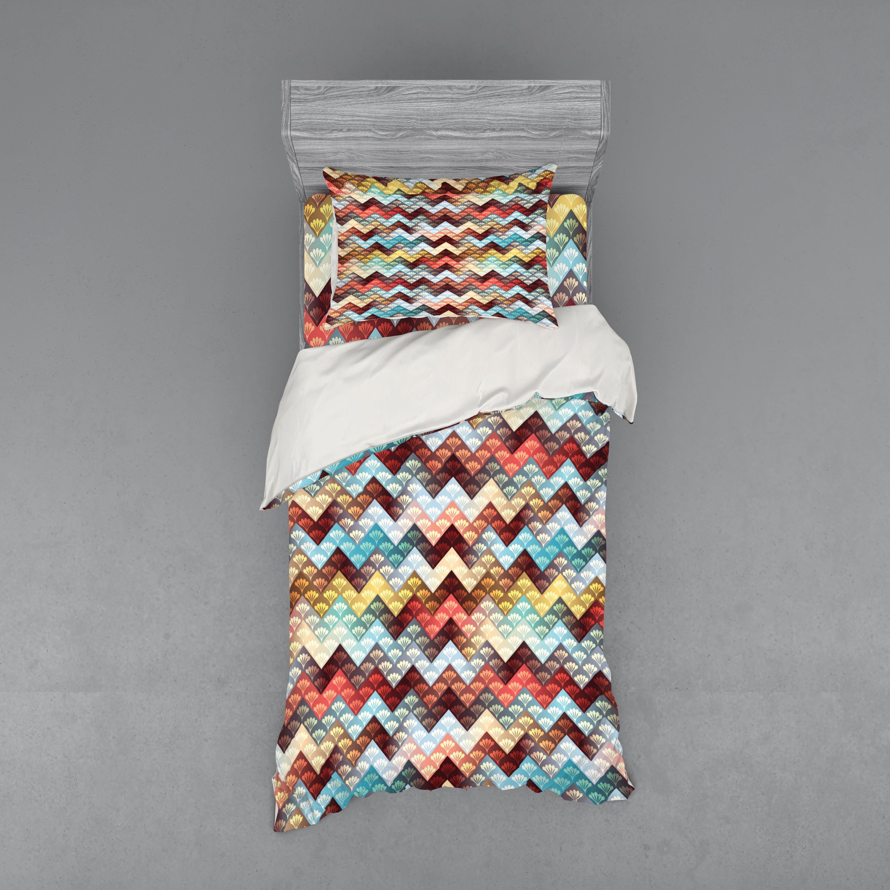 Ambesonne Chevron Bedding Set 3 Pcs, Ornate Baroque Floral, Twin XL ...
