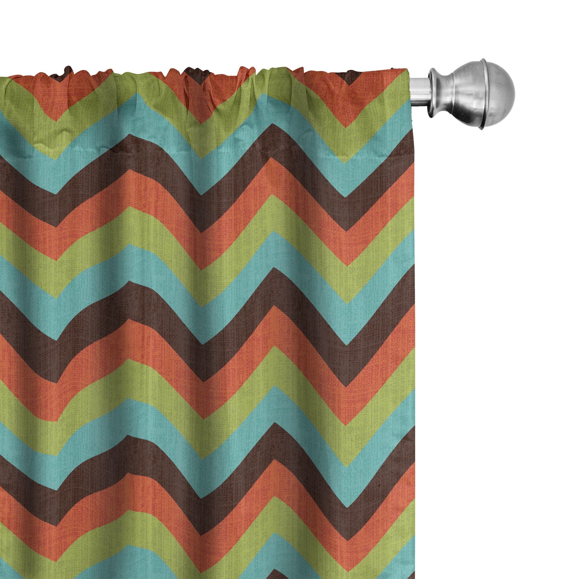 Ambesonne Chevron Curtains, Royal, Pair of 28"x84", Multicolor ...