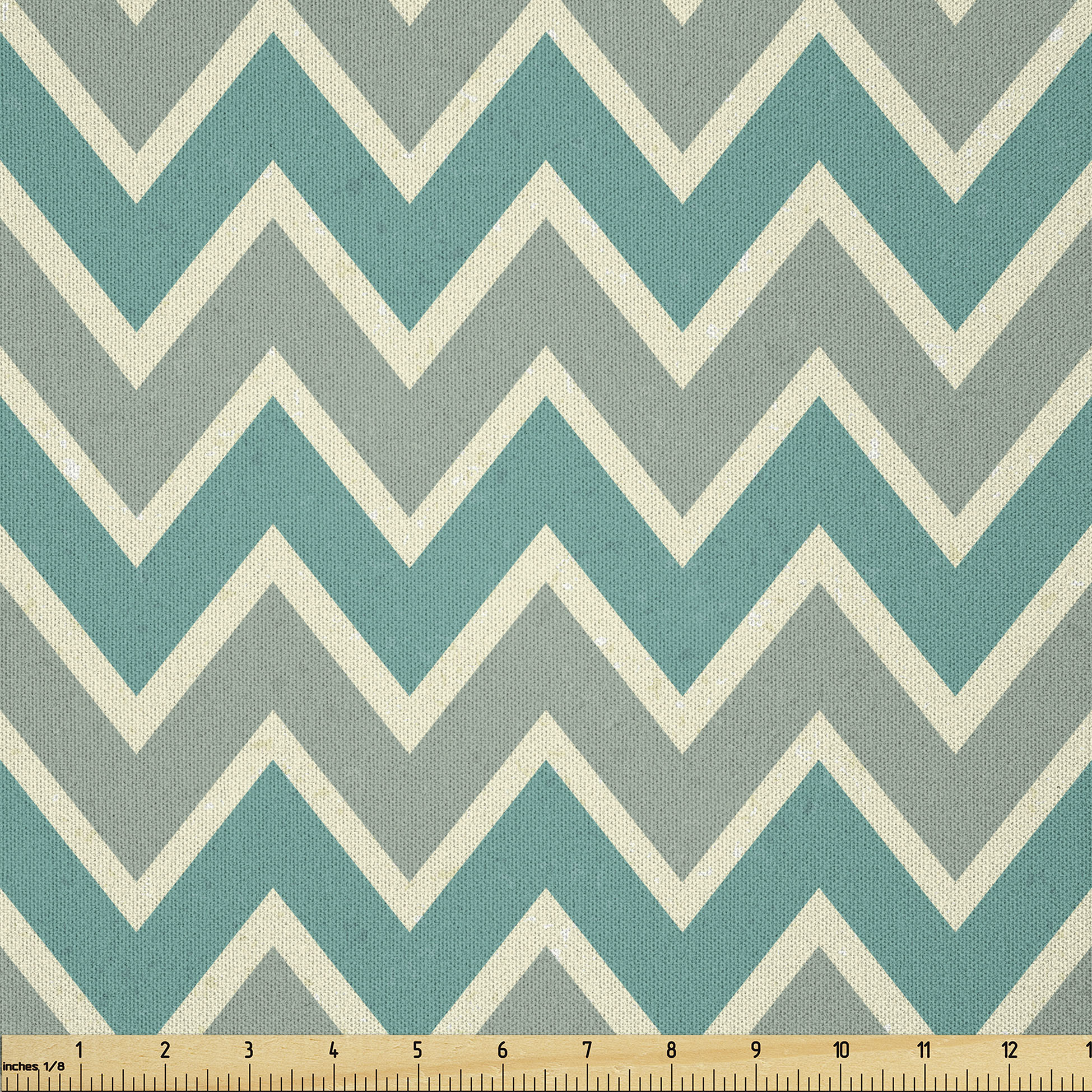 Ambesonne Chevron Fabric by the Yard Microfiber, Angular Stripes ...