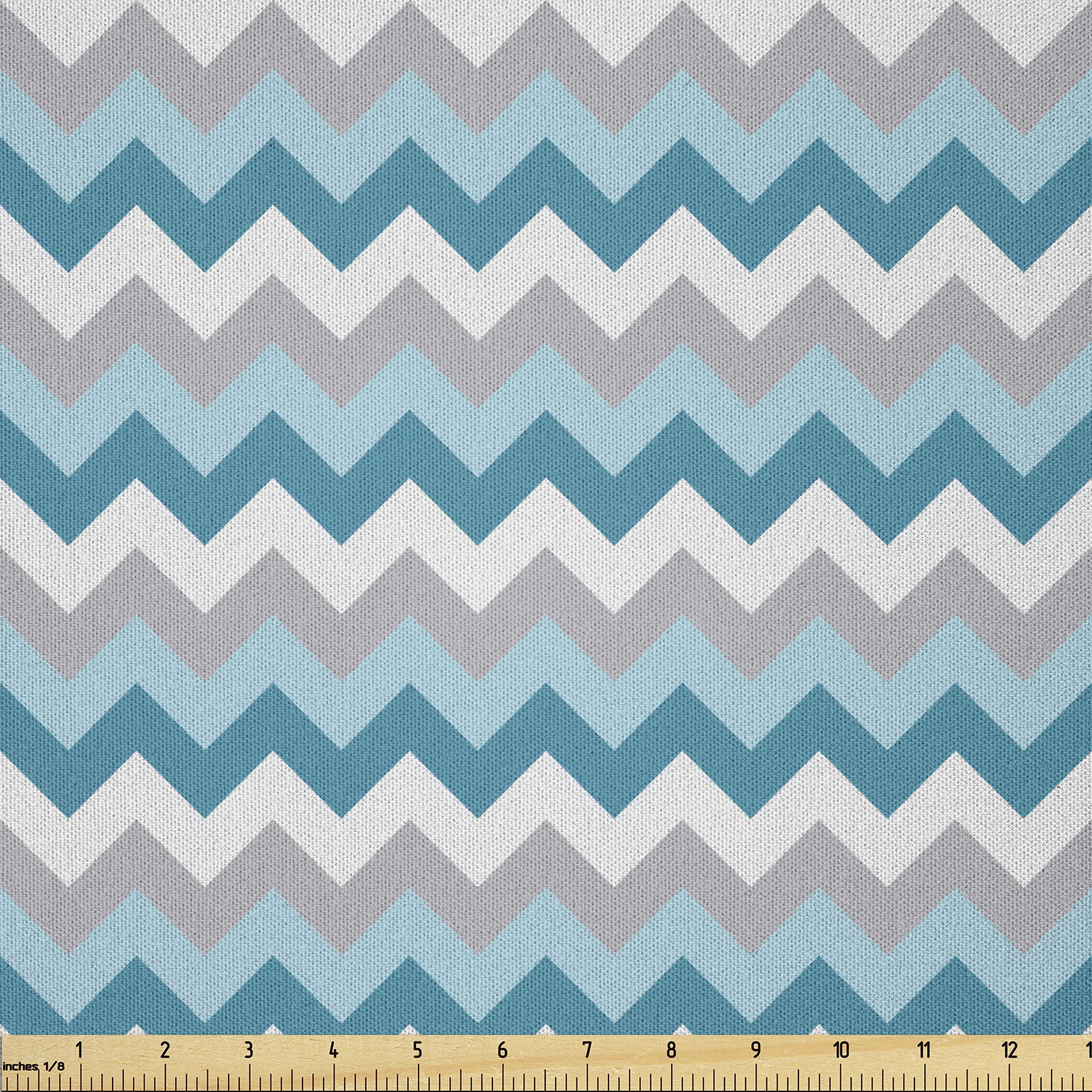 Ambesonne Chevron Fabric by the Yard Microfiber, Zigzag Tribal Design ...