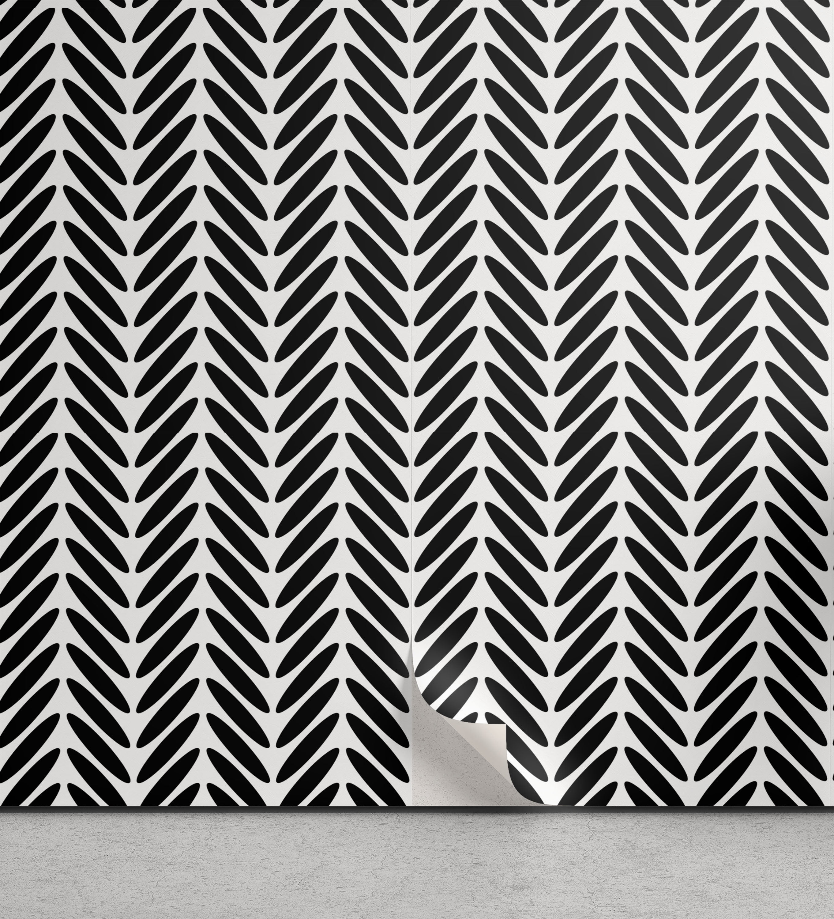 Ambesonne Chevron Peel & Stick Wallpaper for Home, Classic Monochrome ...