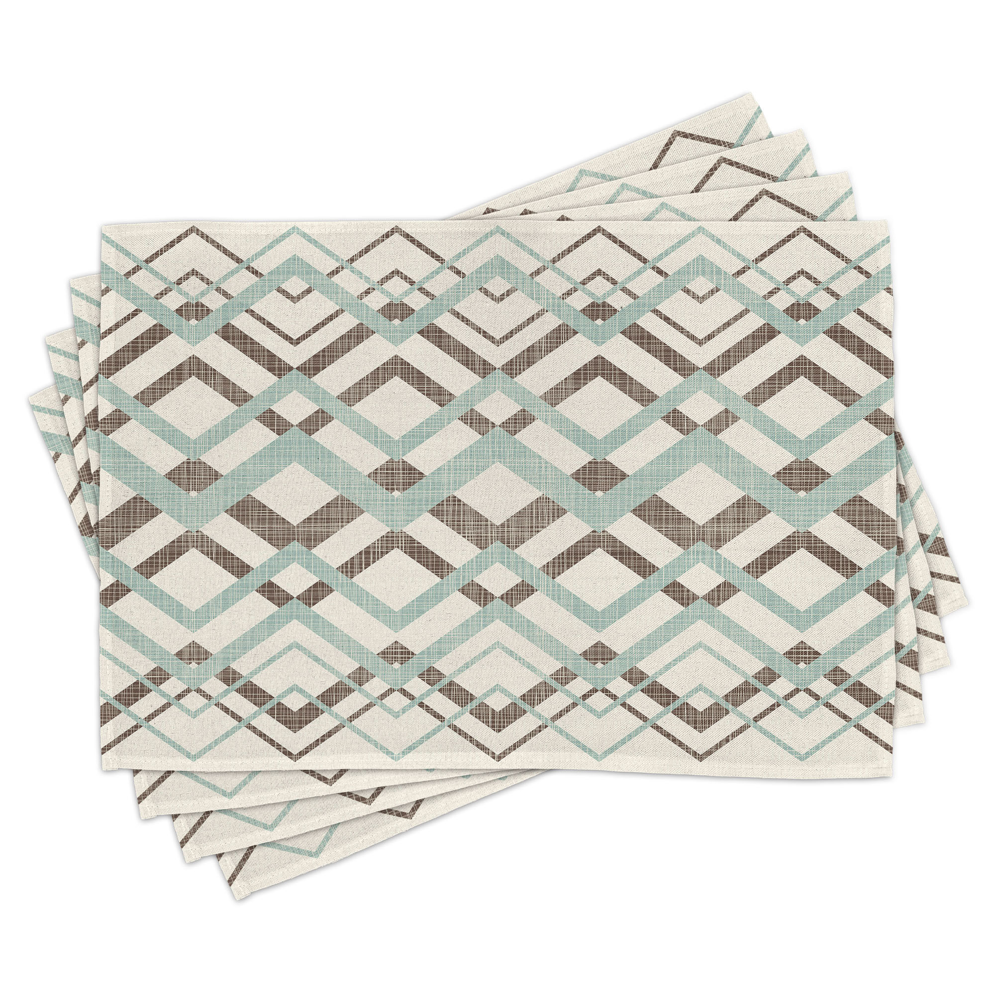 Ambesonne Chevron Place Mats Set of 4, Vintage Zigzag Lines, Standard ...