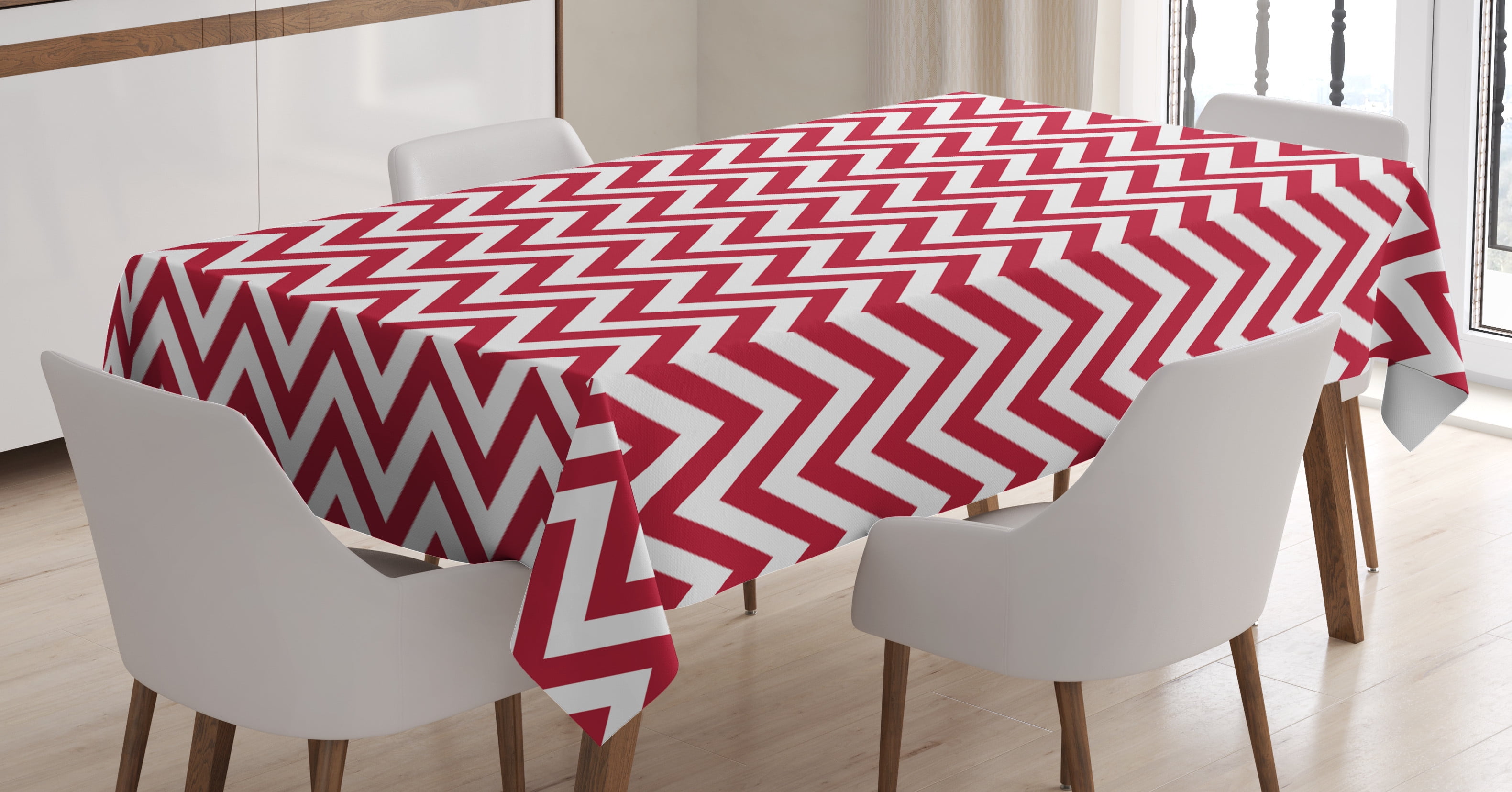 Ambesonne Chevron Tablecloth Rectangular Table Cover, Classical Simple ...
