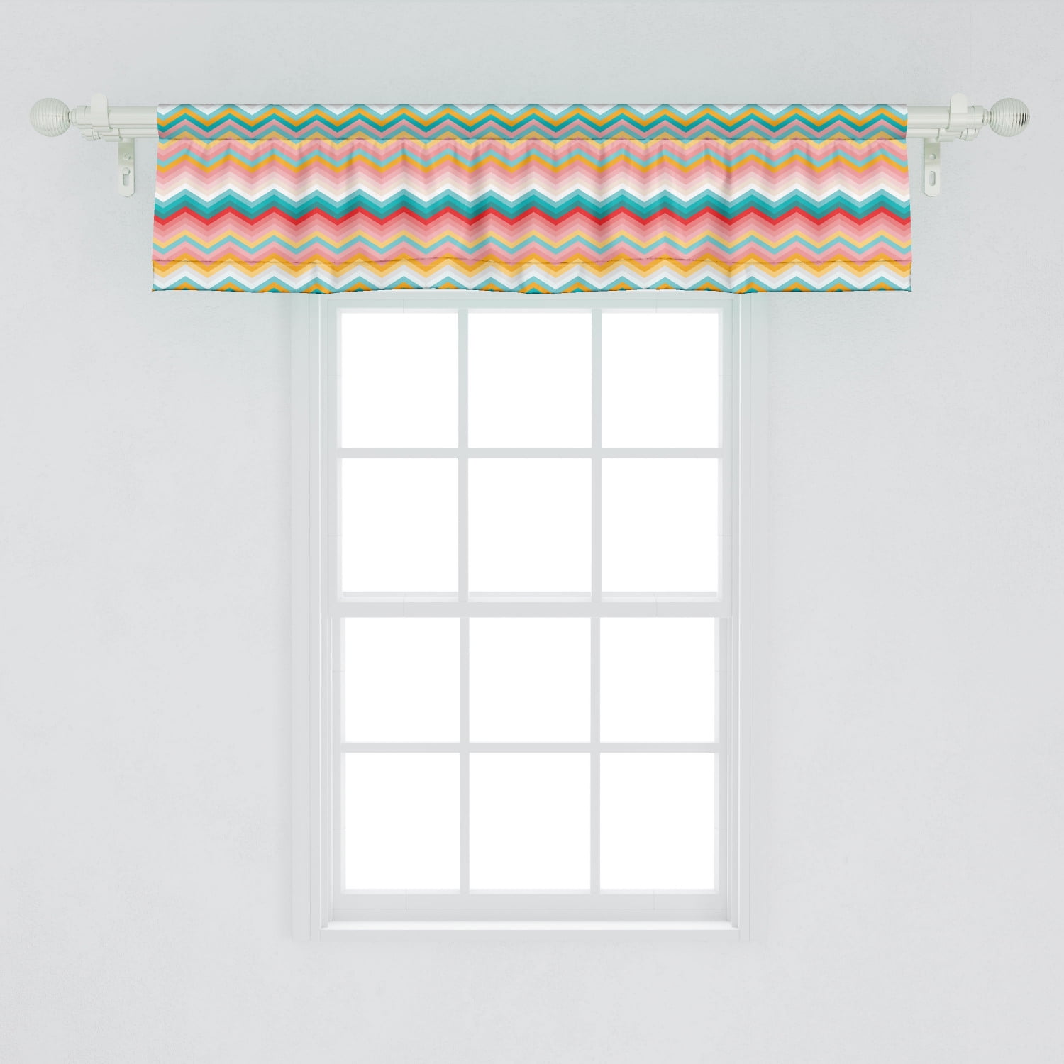 Ambesonne Chevron Window Valance, Abstract Modernistic Digital ...