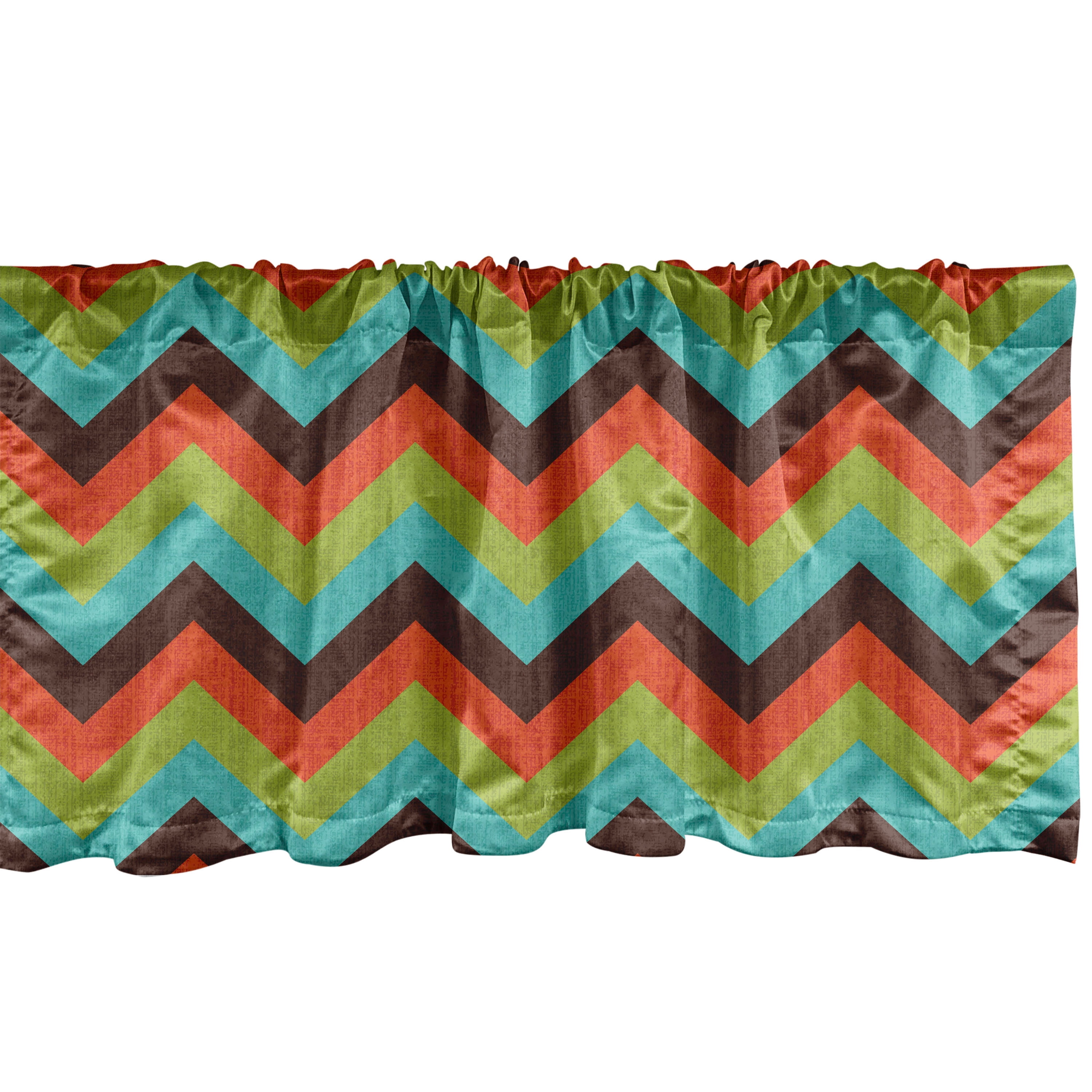 Ambesonne Chevron Window Valance, Royal, 54" X 12", Multicolor ...