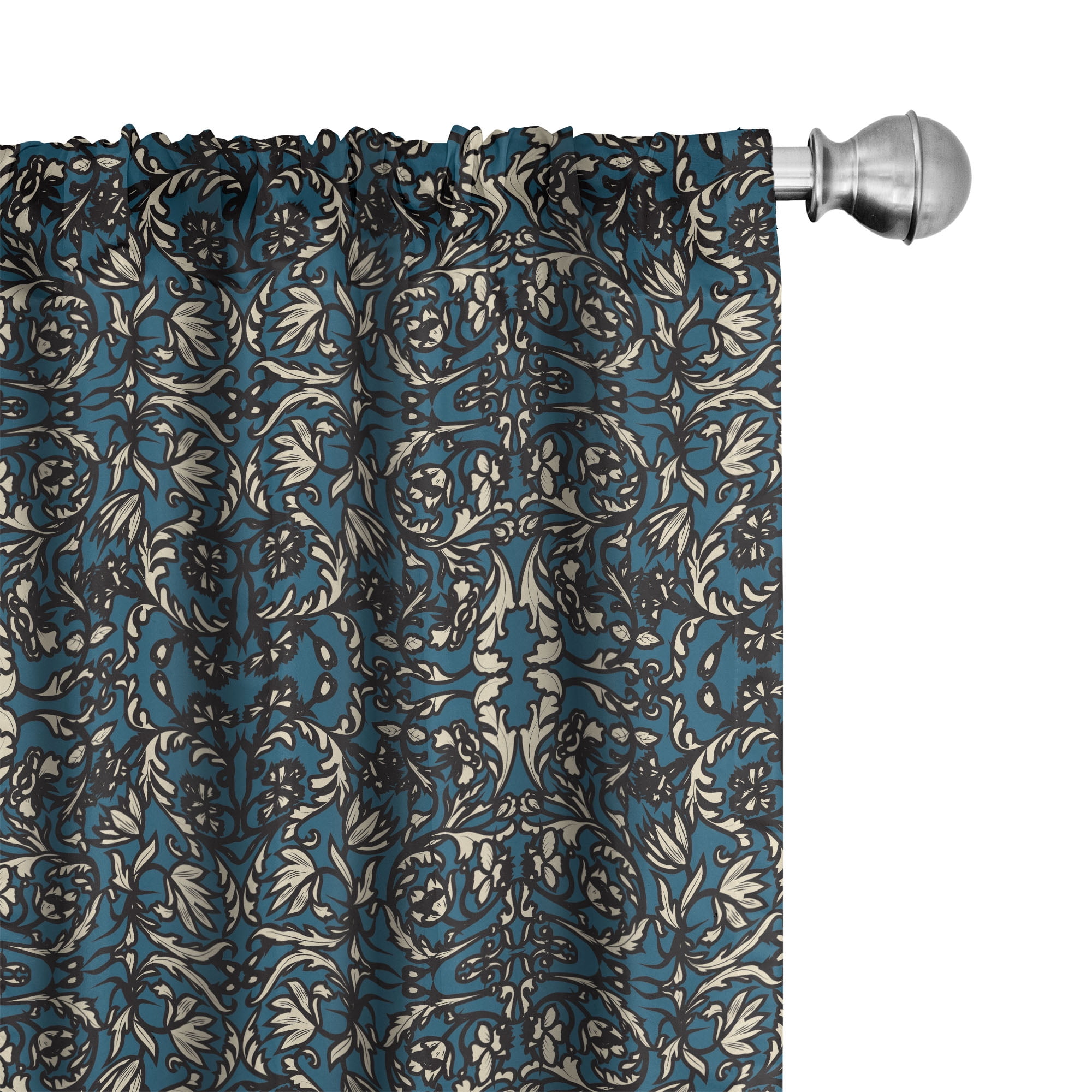 Ambesonne Chinese Curtains, Oriental Antique Scroll, Pair of 28"x95 ...
