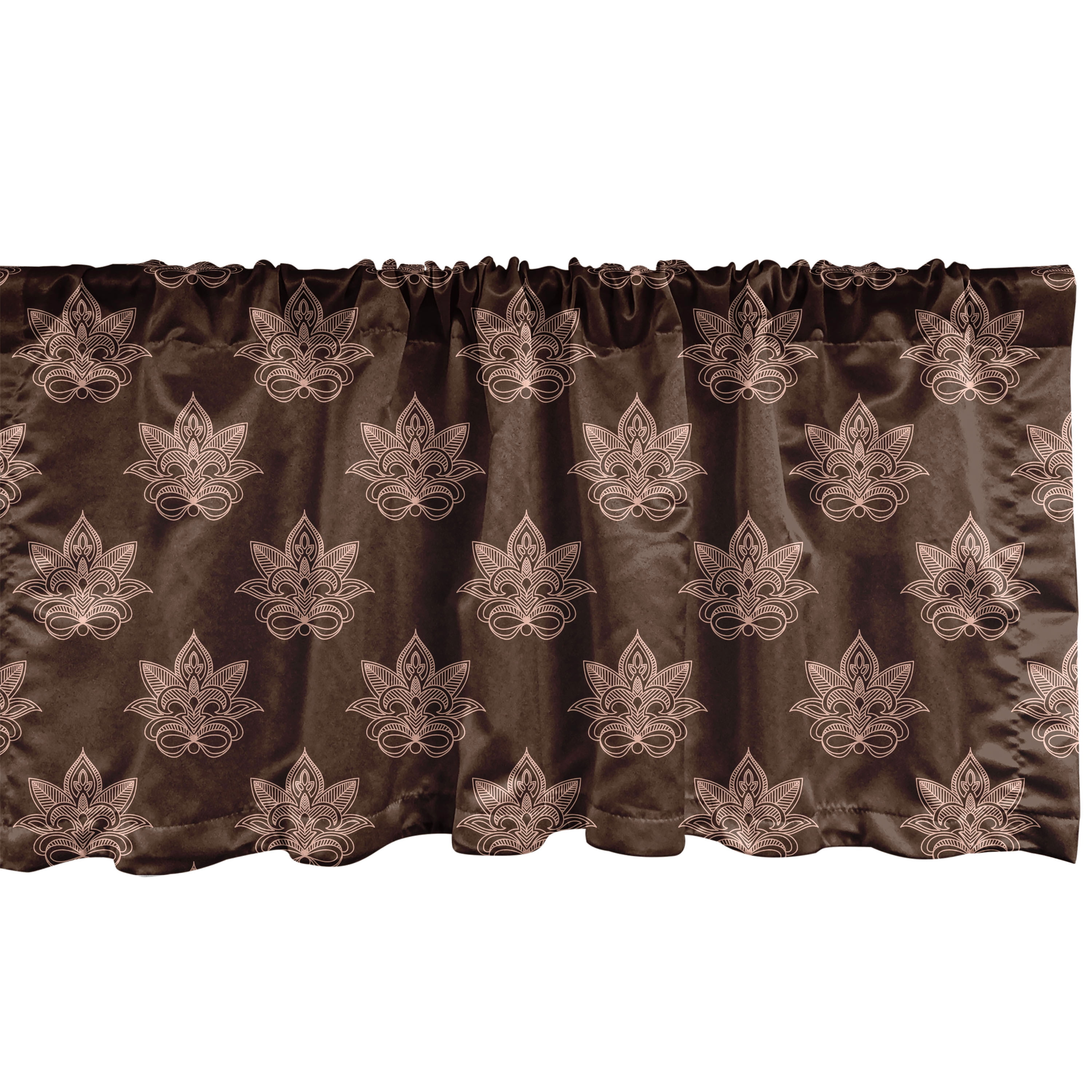 Ambesonne Chocolate Brown Window Valance, Bicolor Middle East, 42" x 12 ...