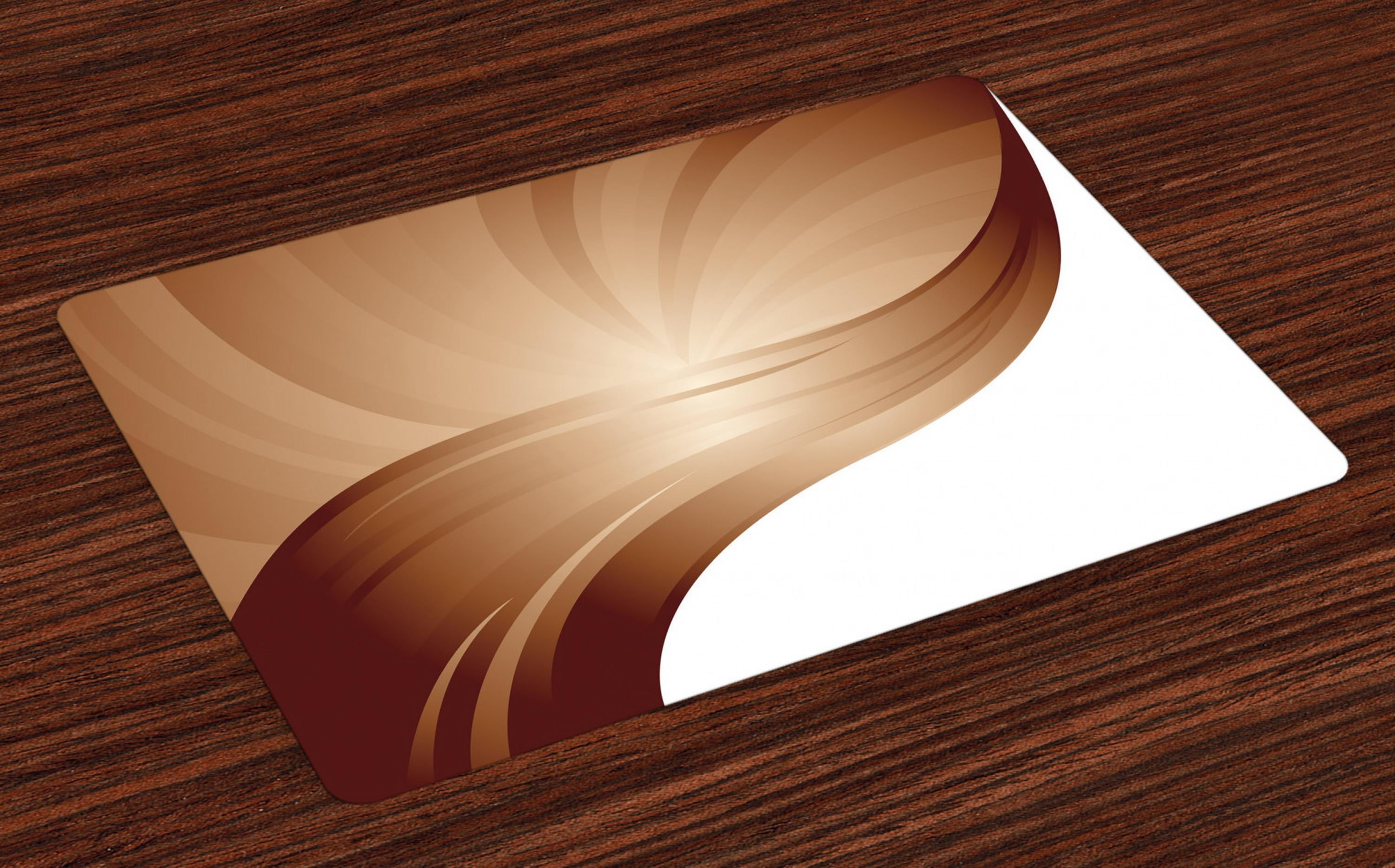 Ambesonne Chocolate Place Mats Set of 4, Spiraling Stripe, Standard ...