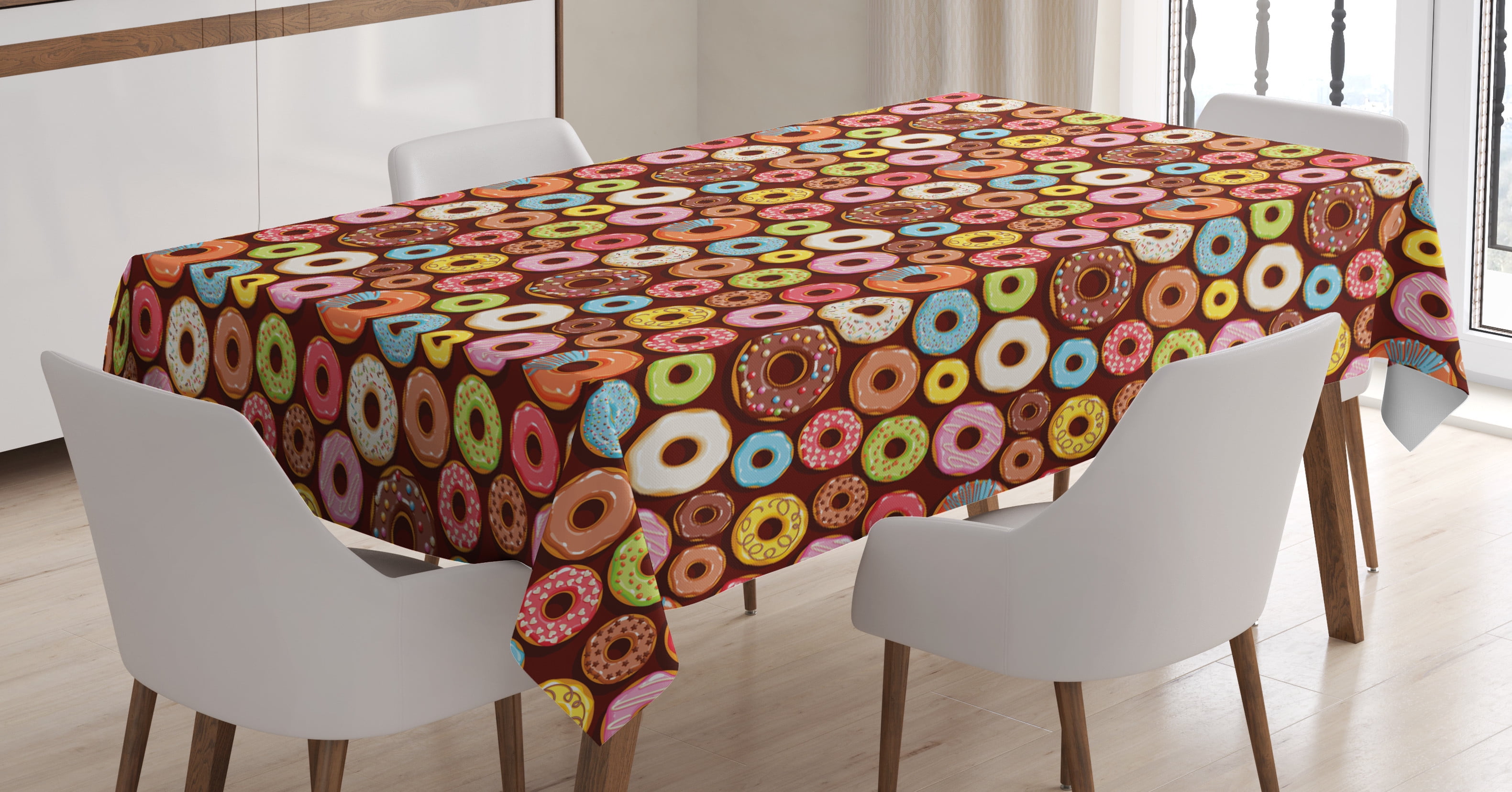 Ambesonne Chocolate Tablecloth Rectangular Table Cover, Colorful Yummy ...