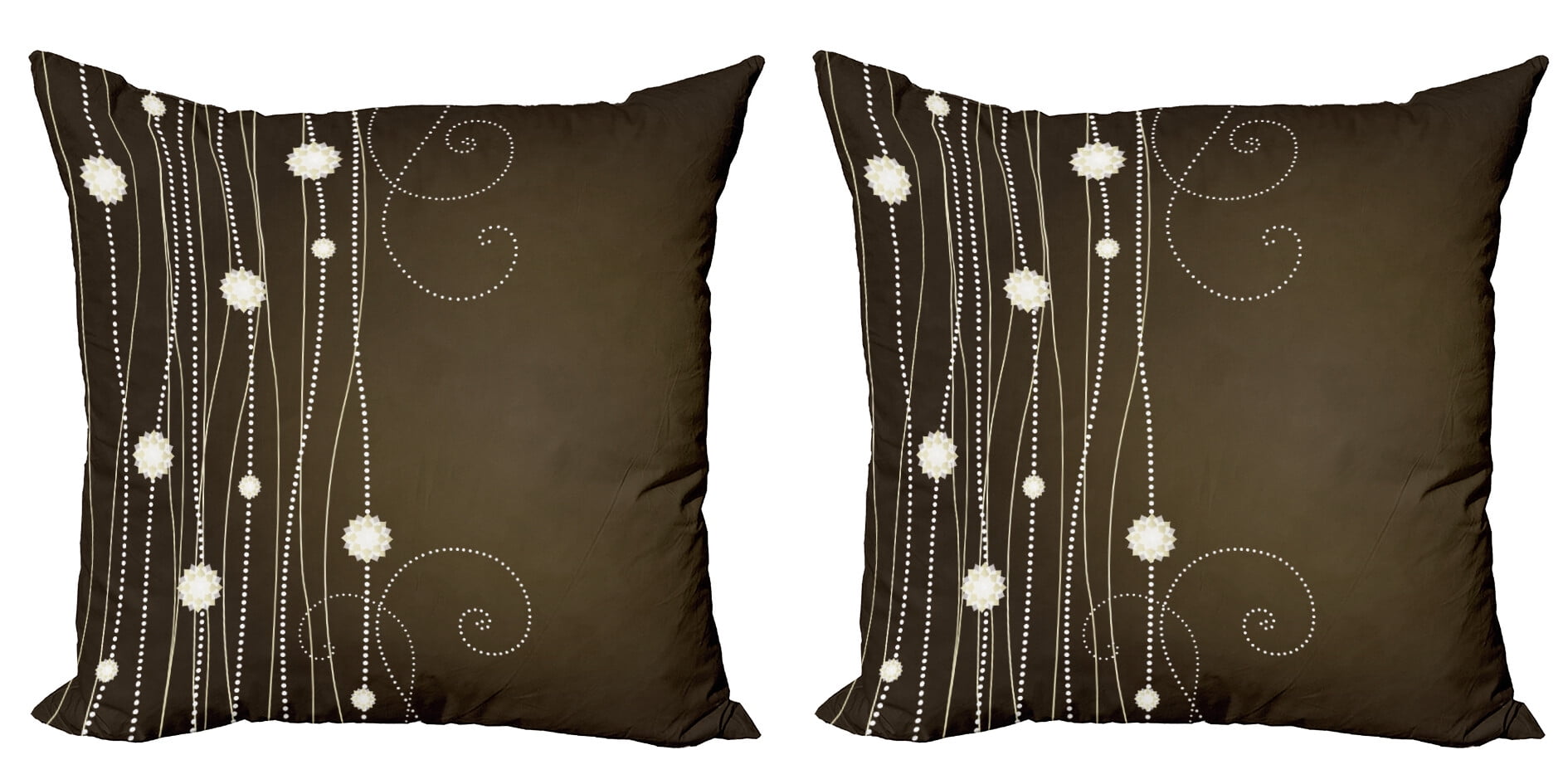 Ambesonne Chocolate Throw Pillow Cover 2 Pack, Dotted Lines Vintage, 24 ...